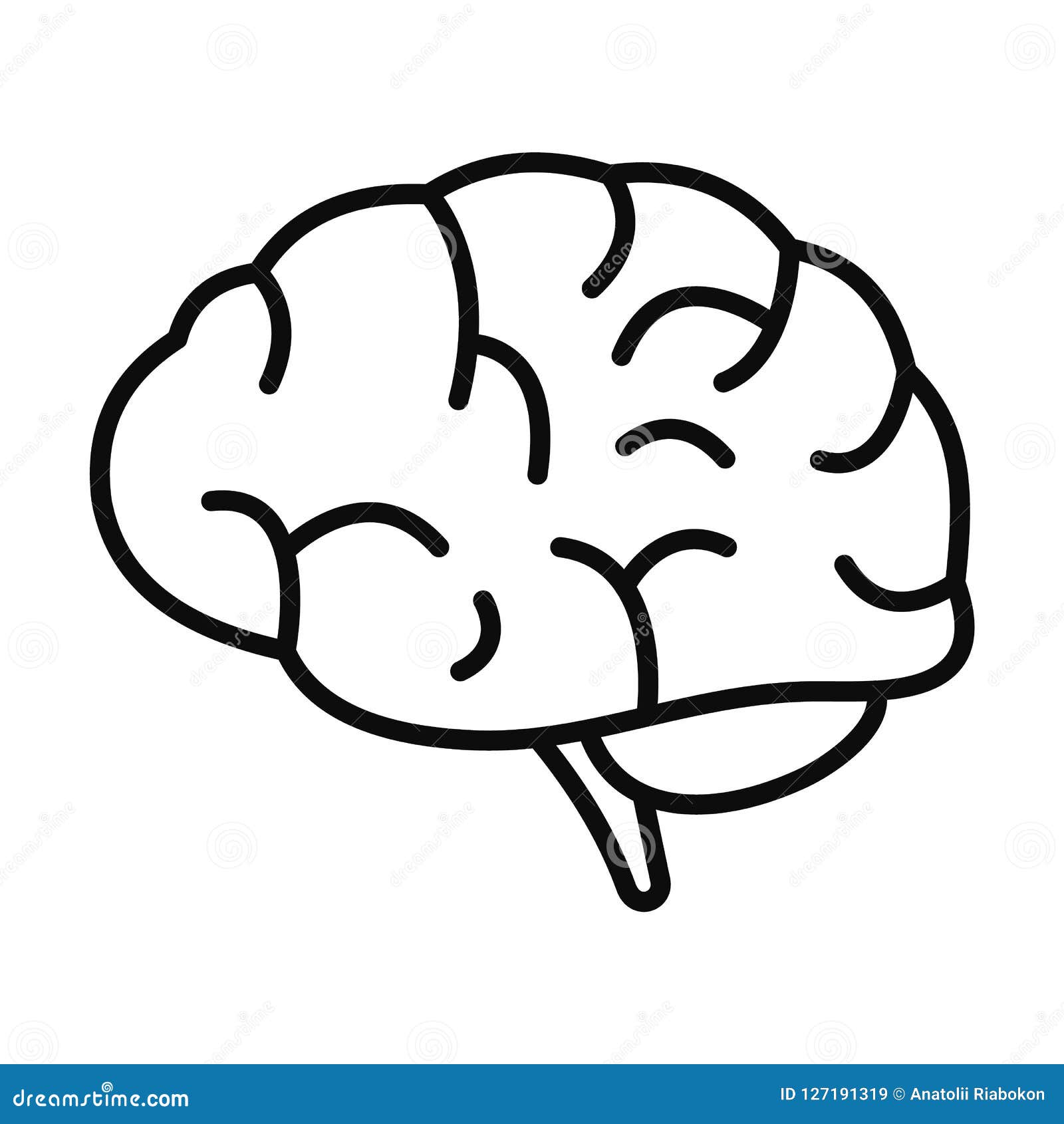 Brain Power Icon, Outline Style Stock Illustration - Illustration of ...
