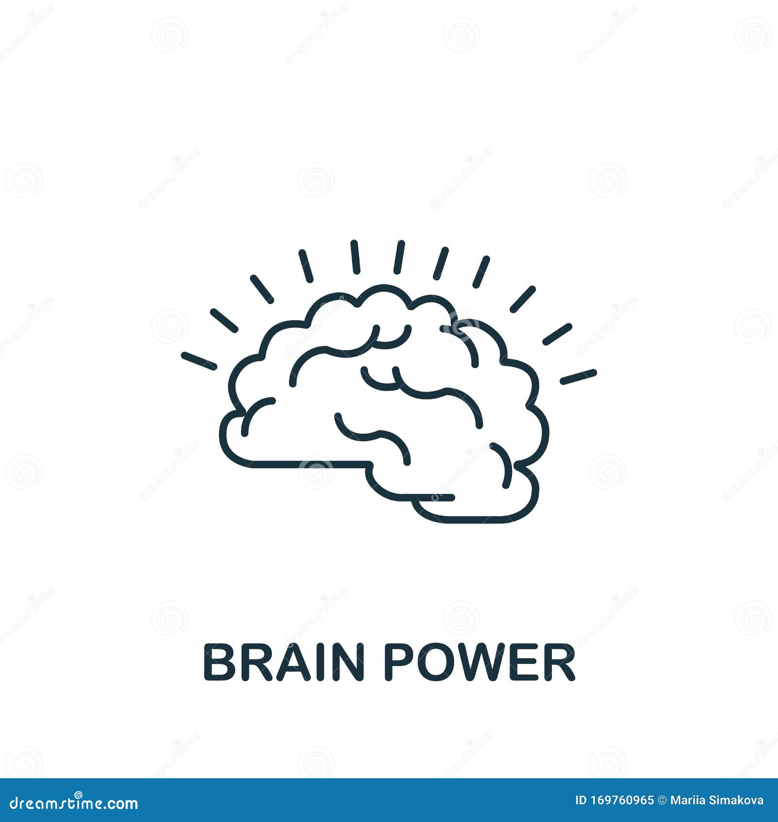 Brain Power Icon. Simple Line Element Brain Power Symbol for Templates ...