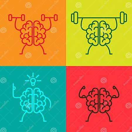 Brain power icons stock vector. Illustration of mind - 58972366
