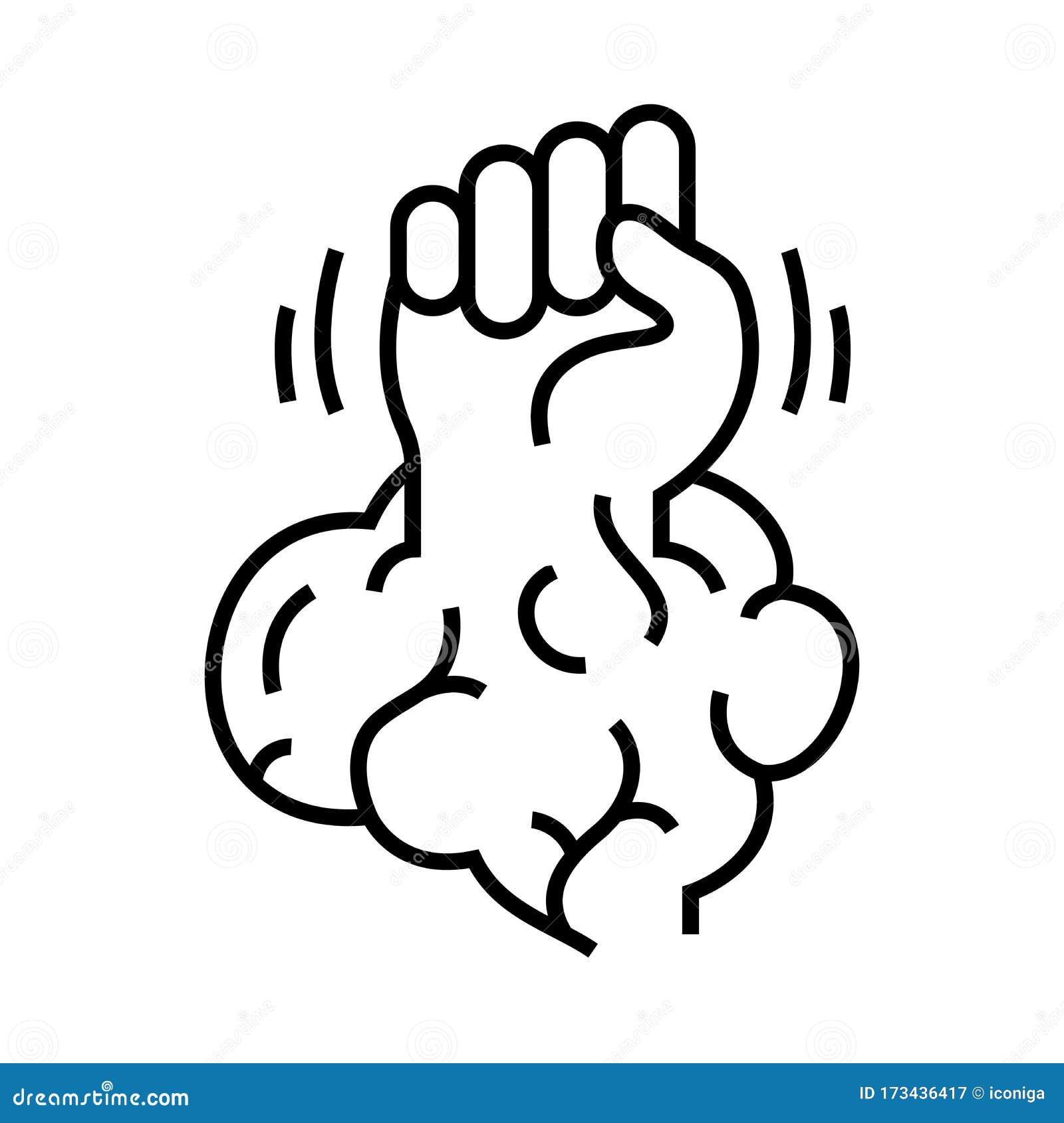 Brain Power Line Icon, Concept Sign, Outline Vector Illustration ...