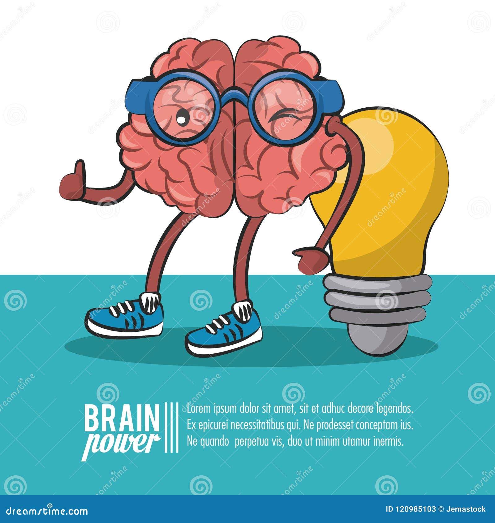 Brain power poster stock vector. Illustration of mental - 120985103