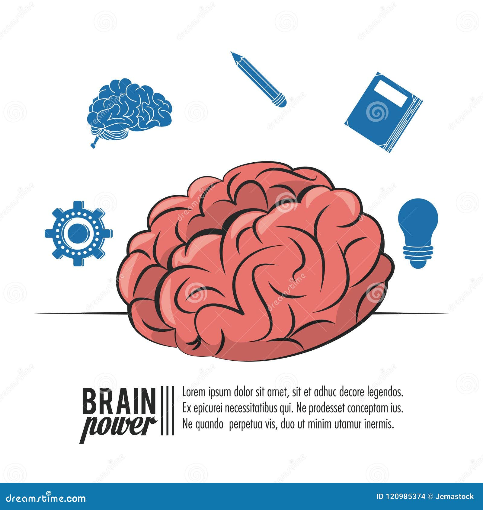 Brain power poster stock vector. Illustration of idea - 120985374