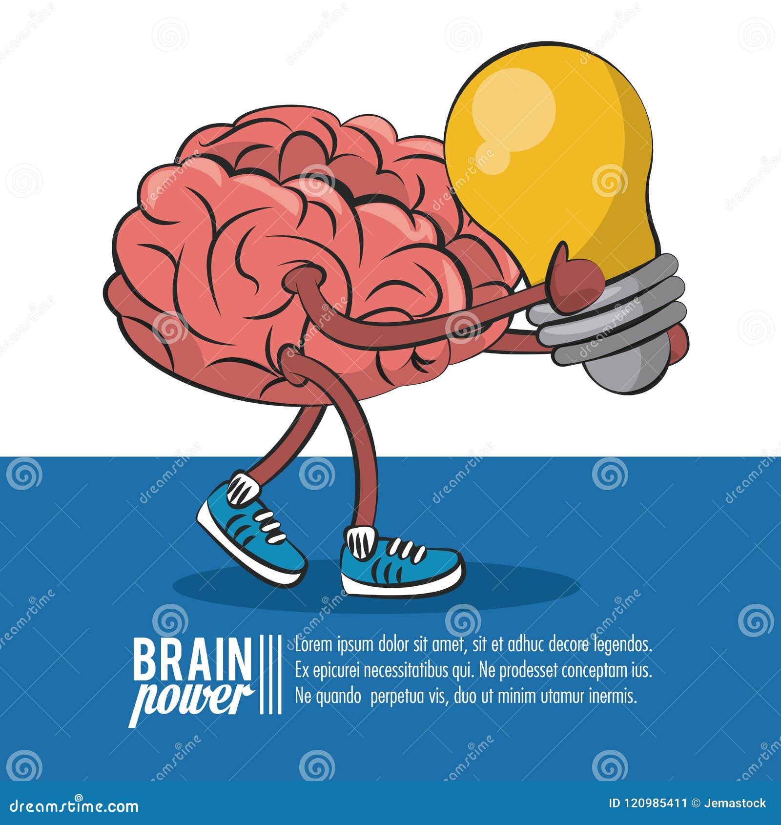 Brain power poster stock vector. Illustration of cerebellum - 120985411