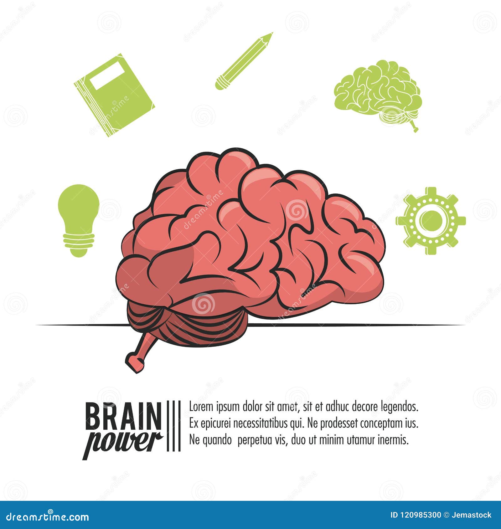 Brain power poster stock vector. Illustration of mind - 120985300