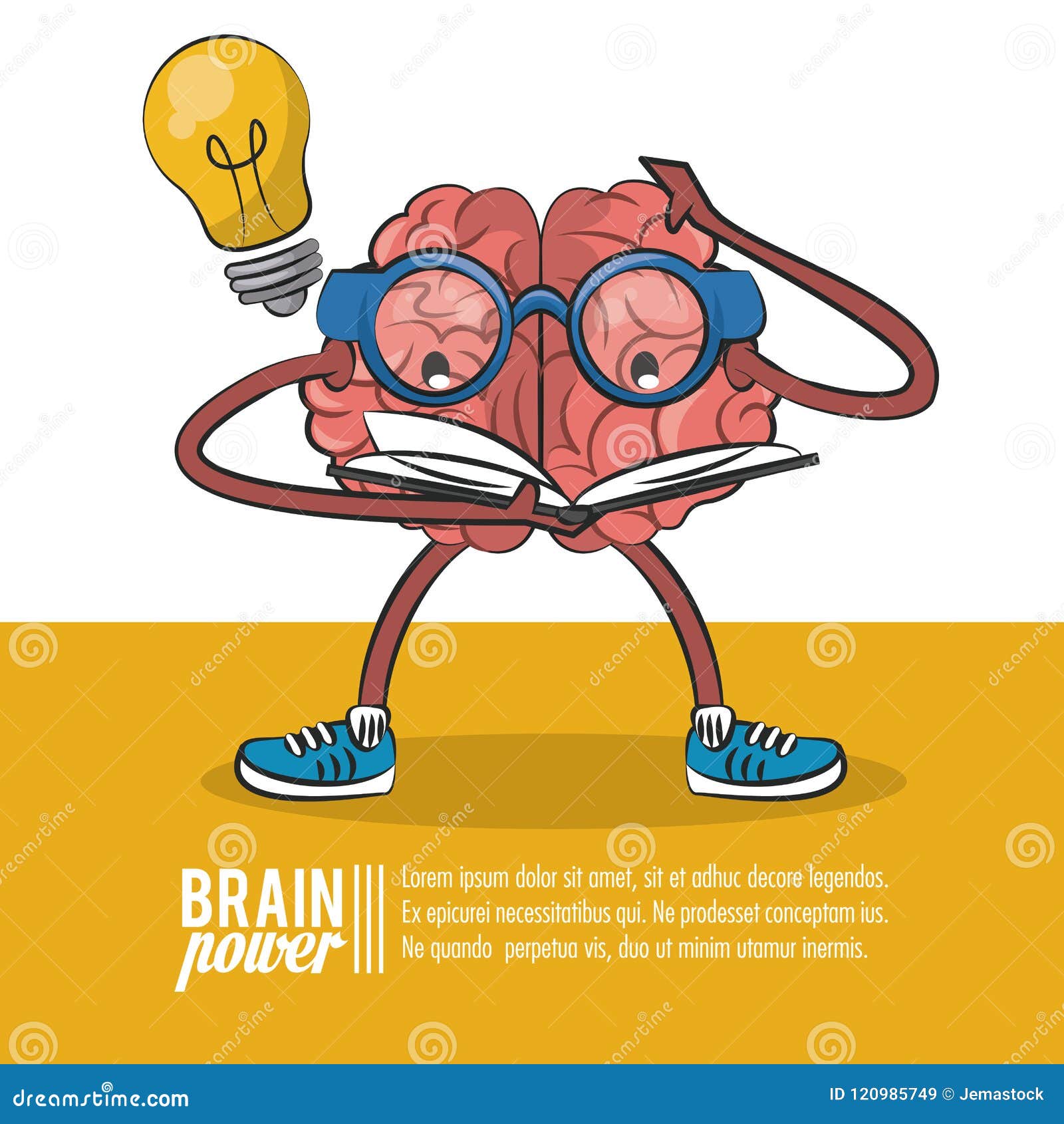 Brain power poster stock vector. Illustration of creative - 120985749