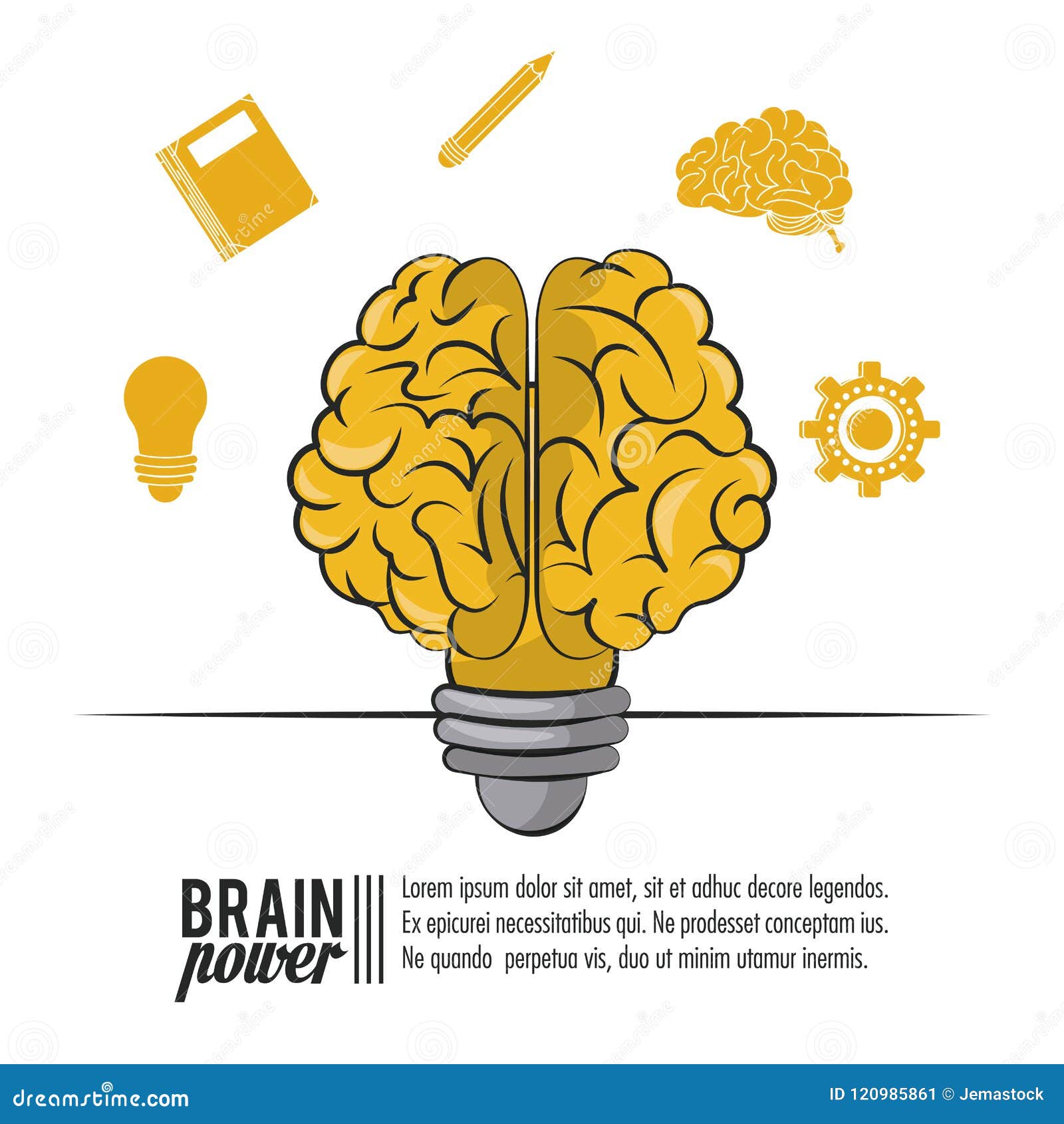 Brain power poster stock vector. Illustration of abstract - 120985861