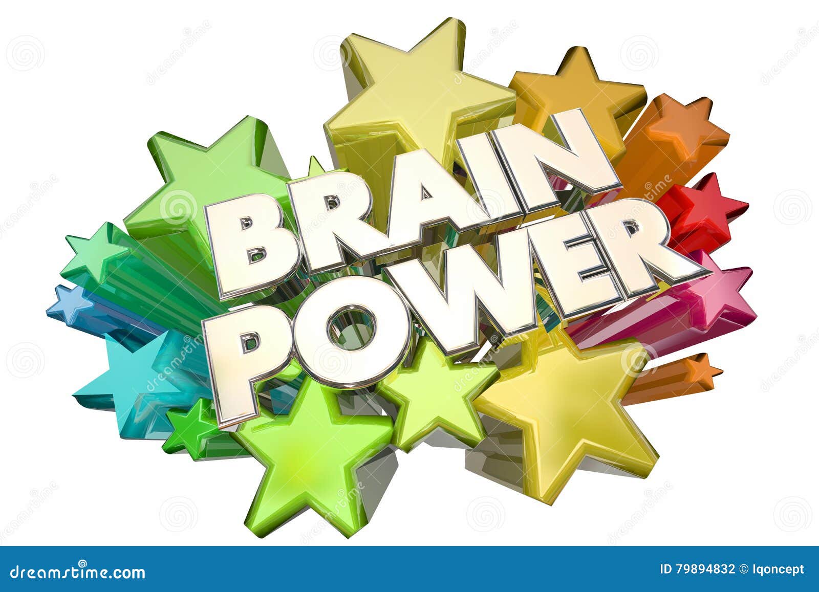 Brain Power Smarts Intelligence IQ Words Stars Stock Illustration ...