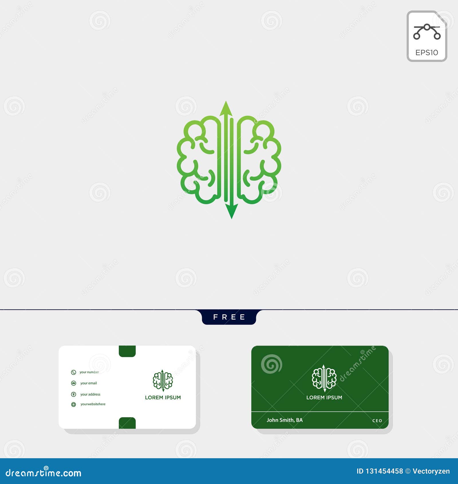 Brain Logo Template for Your Business and Business Card Design Template ...