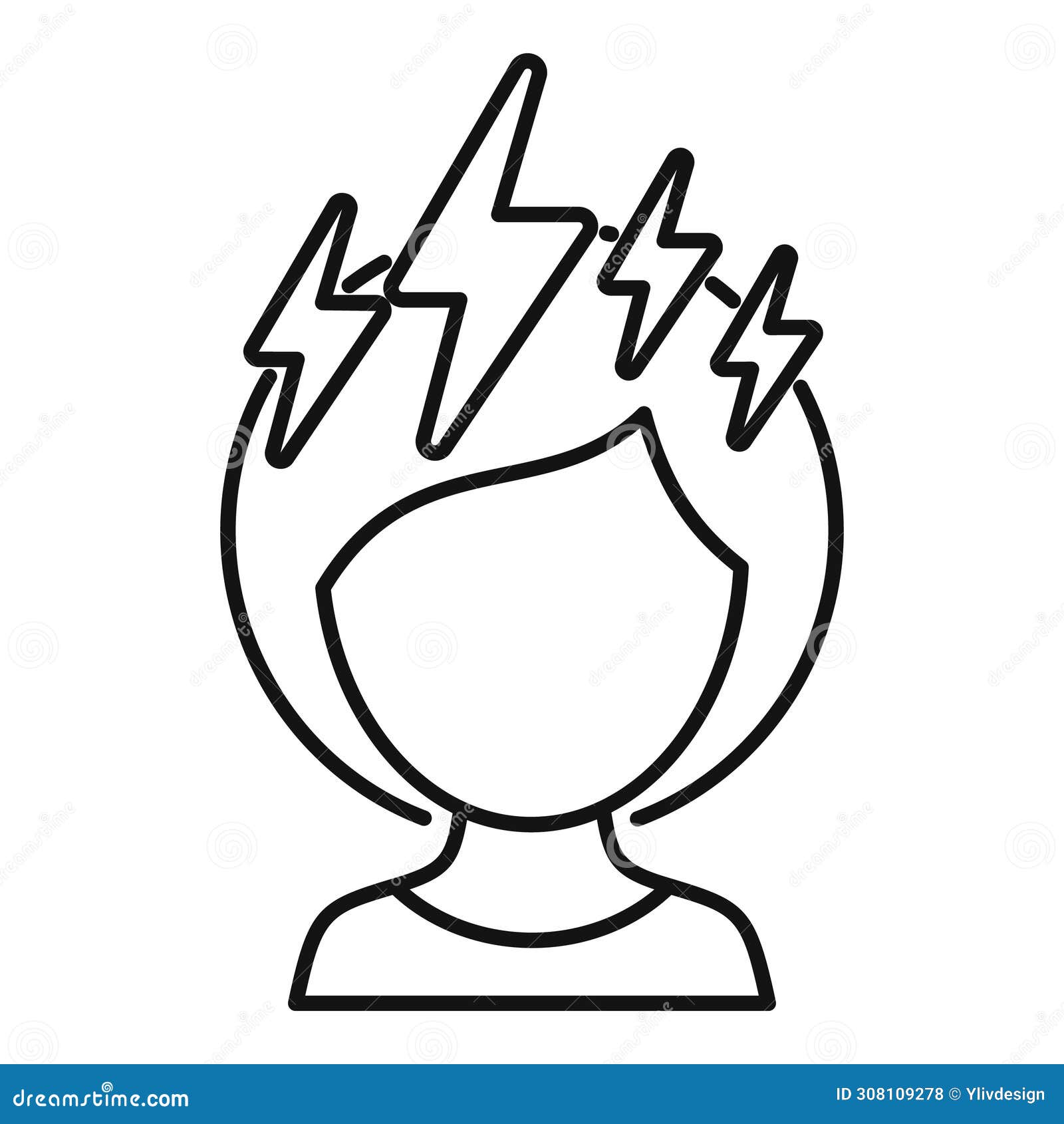 Brain Problem Icon Outline Vector. Head Sick Expression Stock ...