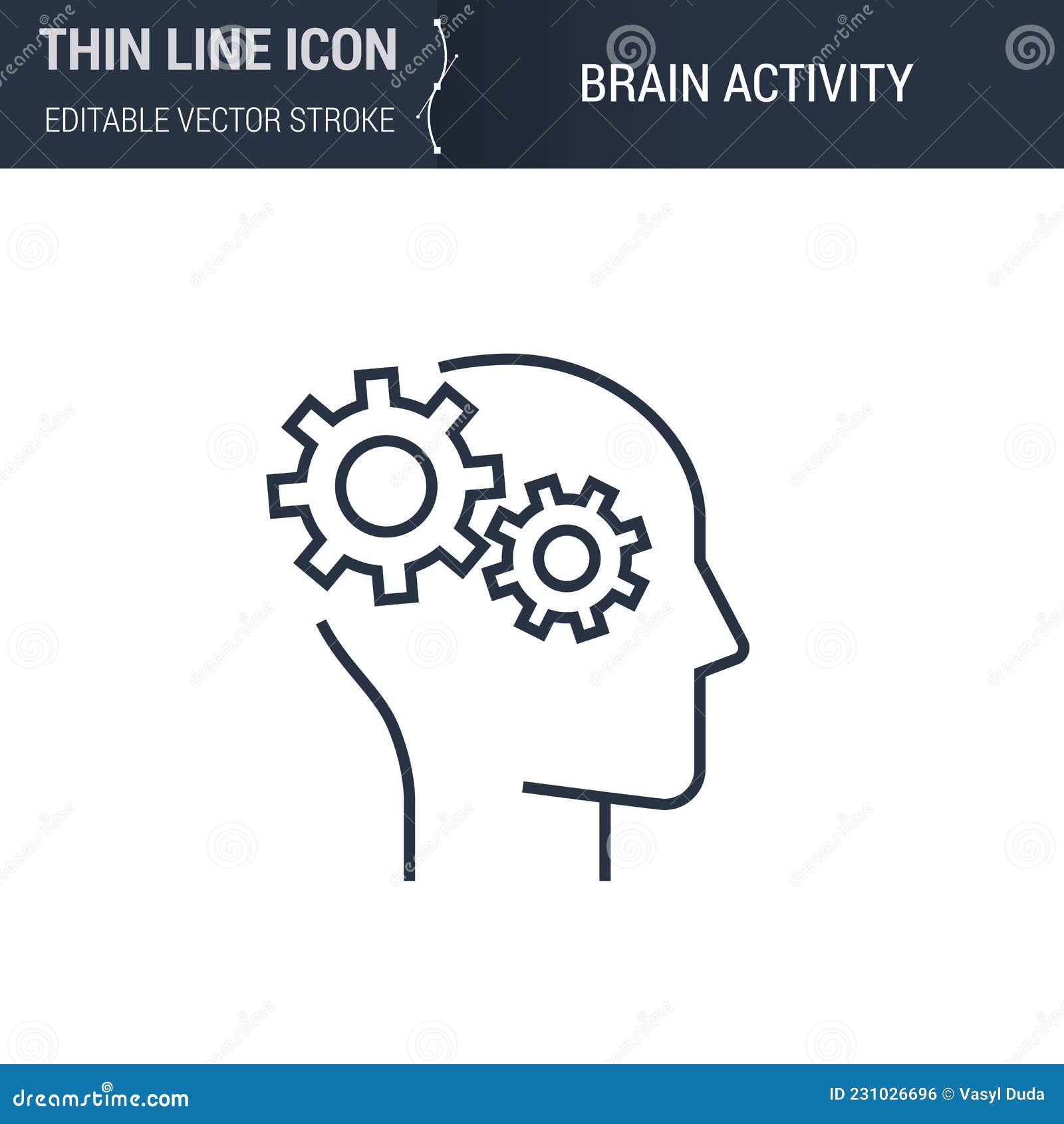 Brain Activity Icon stock illustration. Illustration of background ...