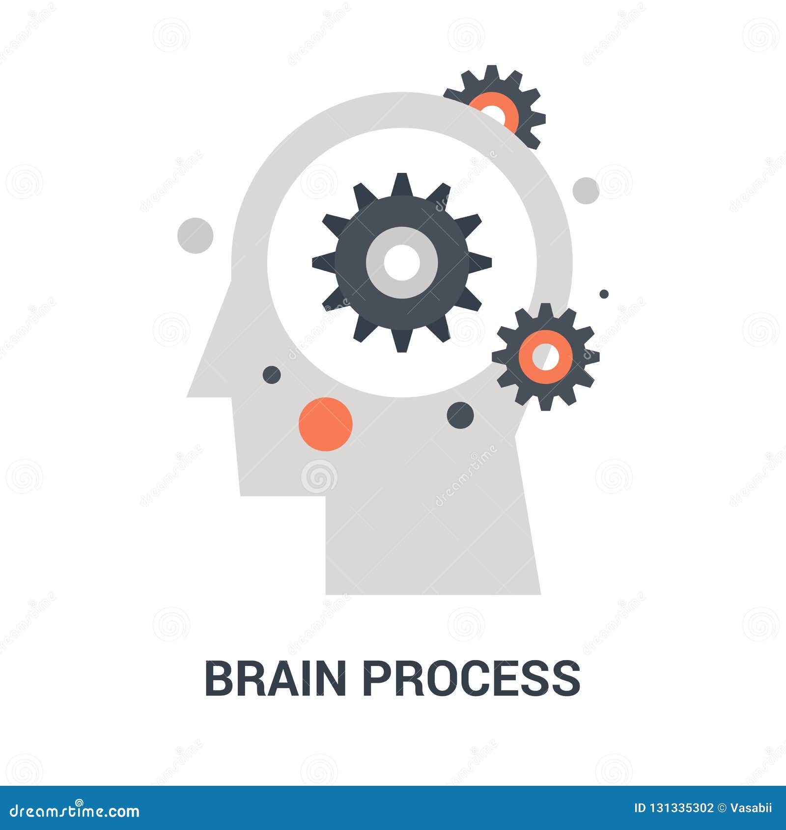 Brain process icon concept stock vector. Illustration of flat - 131335302