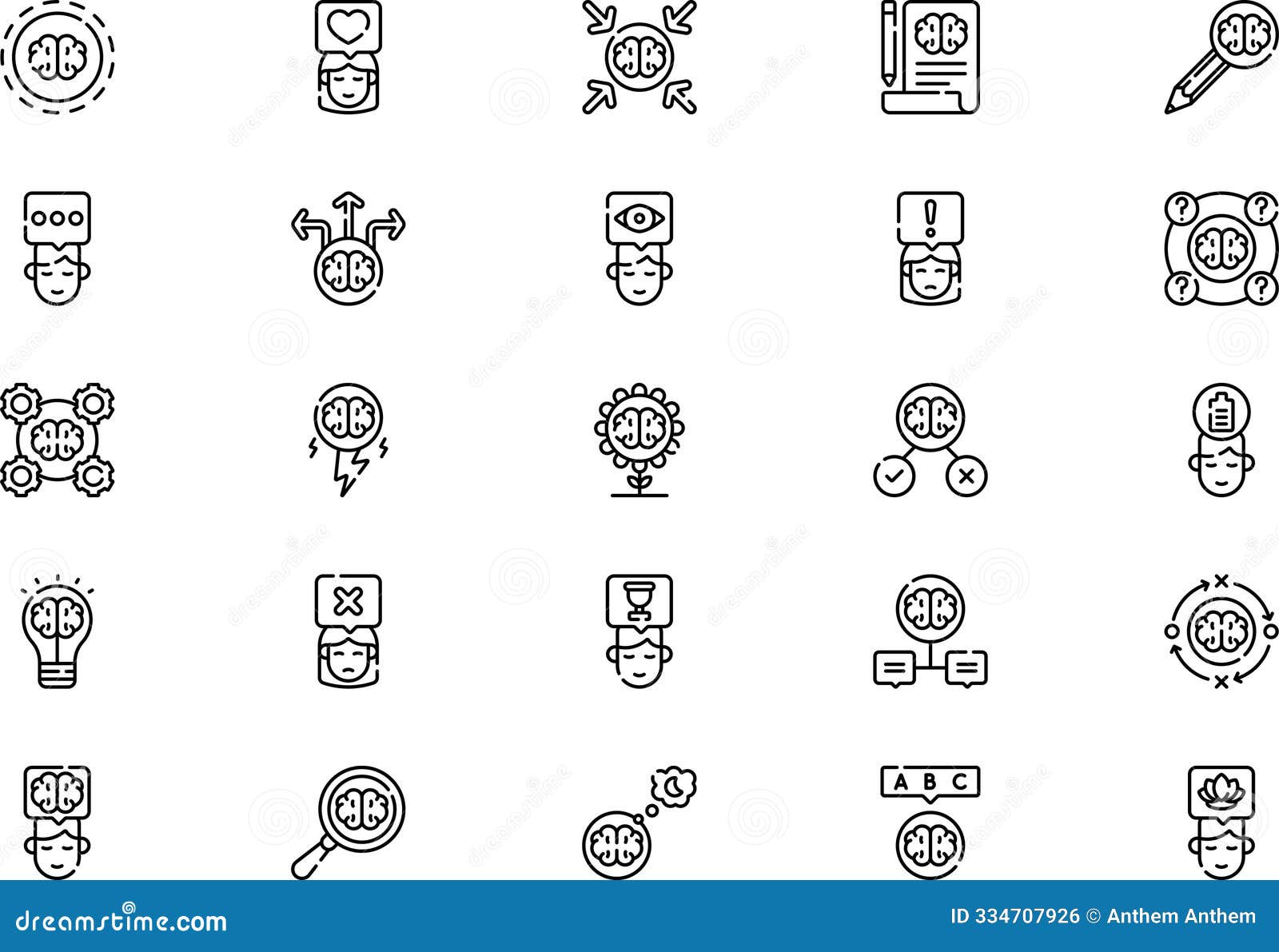 Brain Process Icons Collection is a Vector Illustration with Editable ...