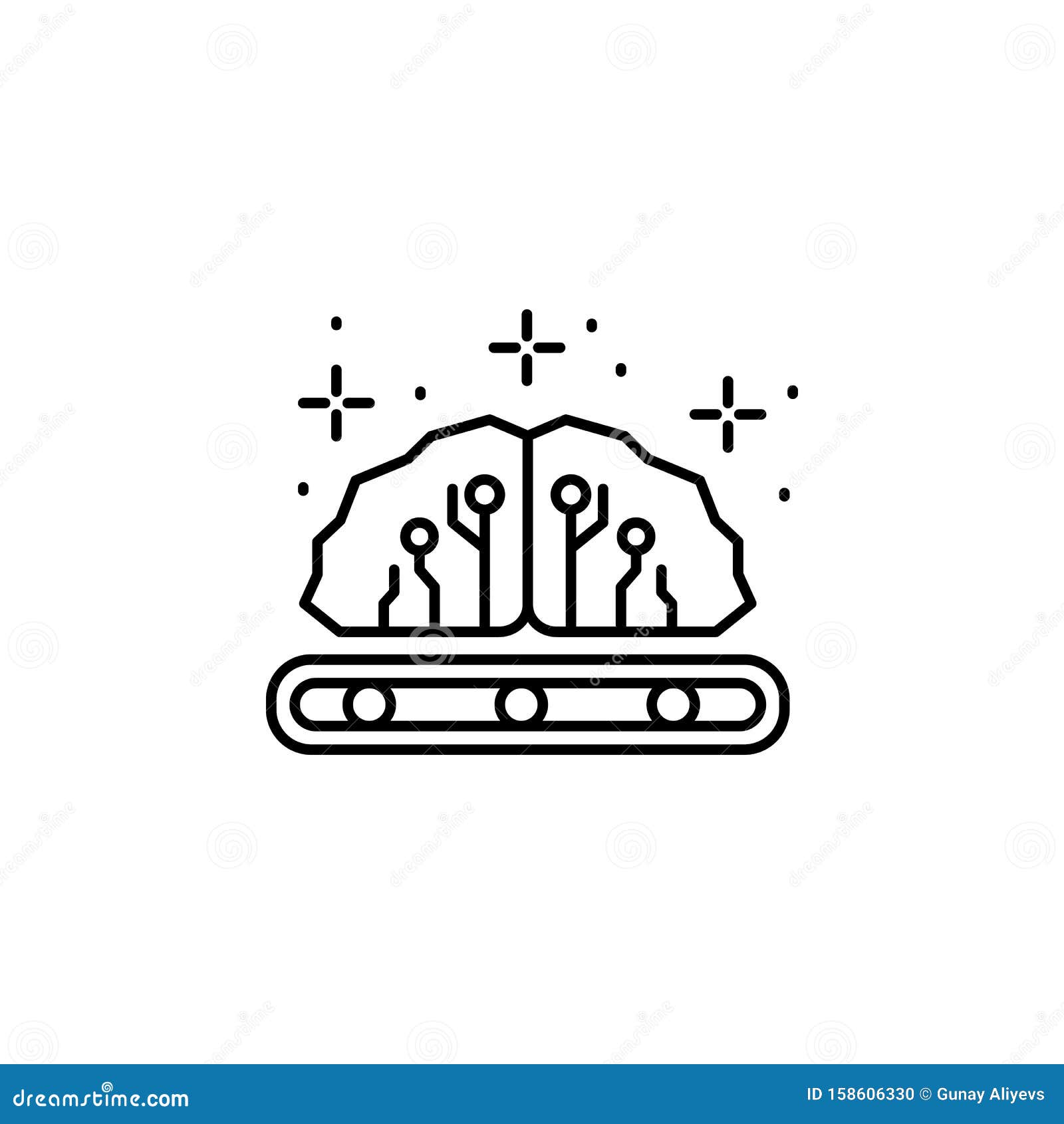 Brain, Processing Icon. Element of Artificial Intelligence Stock ...