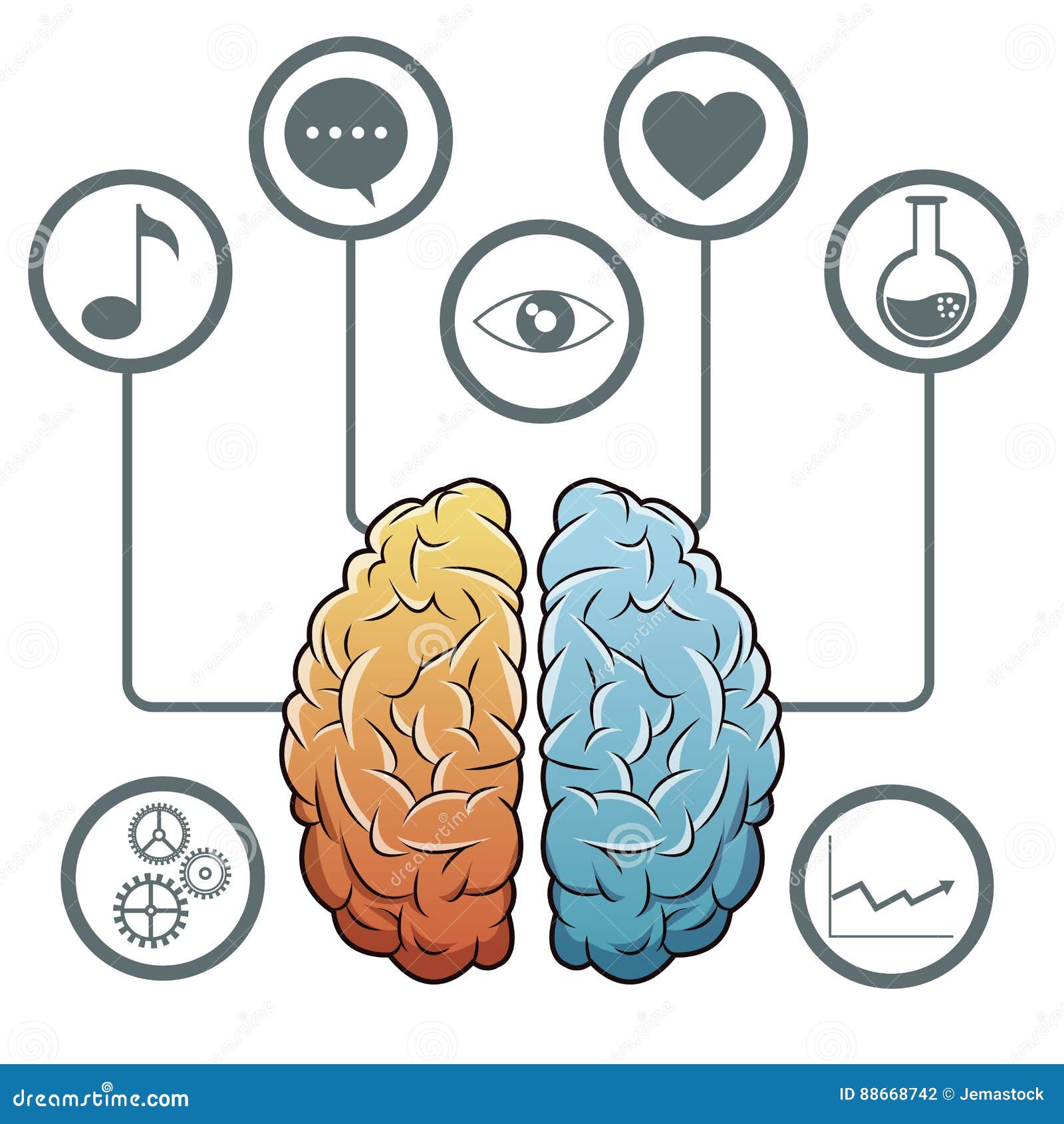 Brain - Progress And Regress Vector Illustration | CartoonDealer.com ...