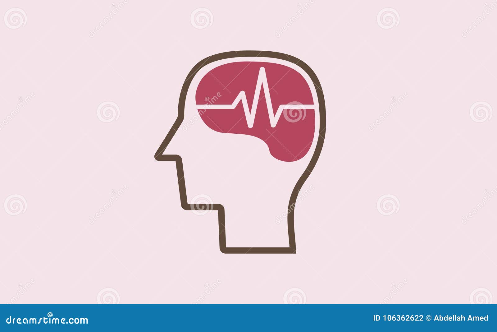 Brain Pulse Logo Symbol Design Illustration Stock Vector - Illustration ...