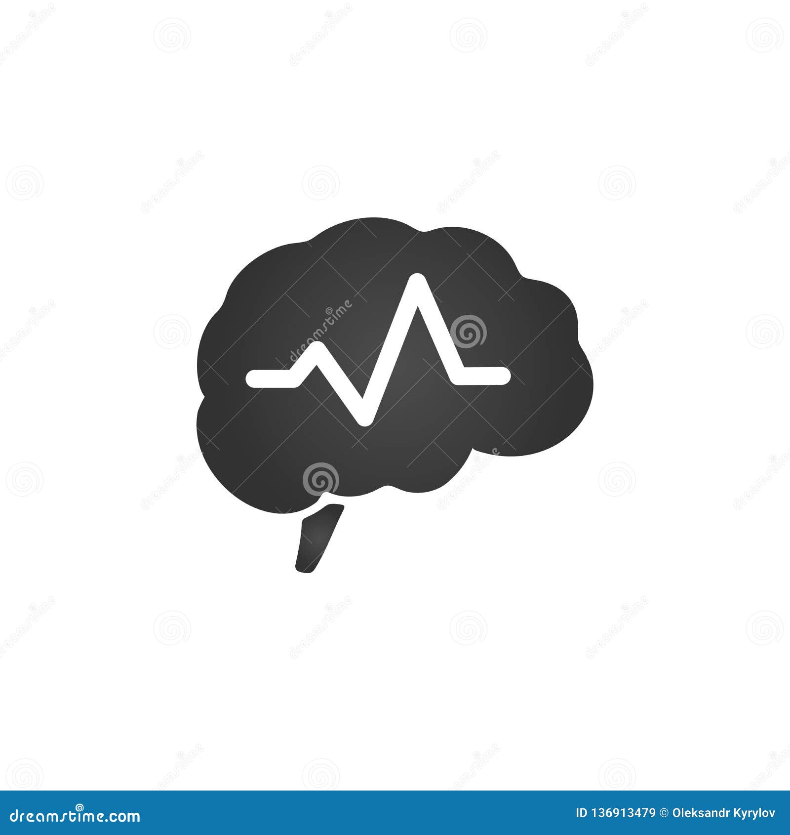 Brain with Pulse Symbol Illustration Design. Vector Illustration ...
