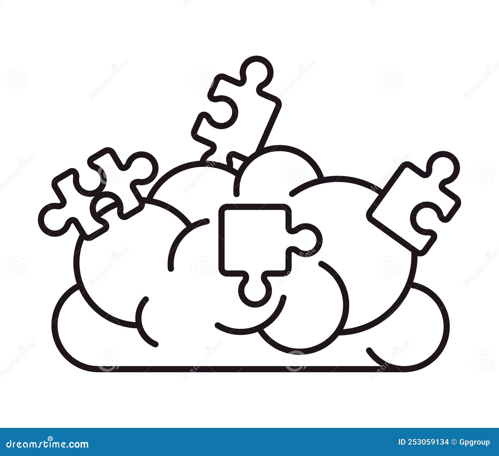 Brain Puzzel Technology Smart Logo Vector | CartoonDealer.com #117129313