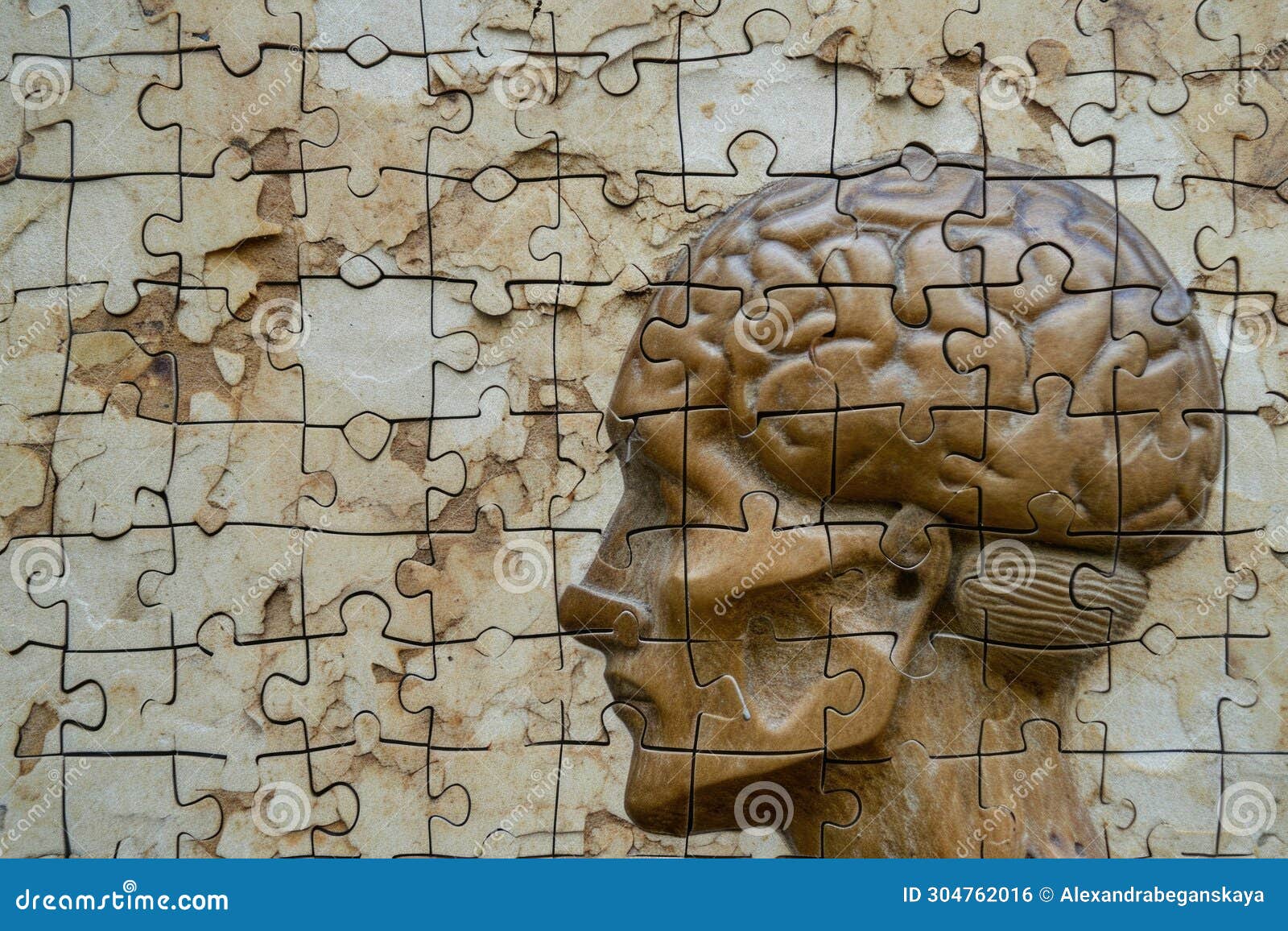 Brain Puzzle Concept Art stock illustration. Illustration of ...