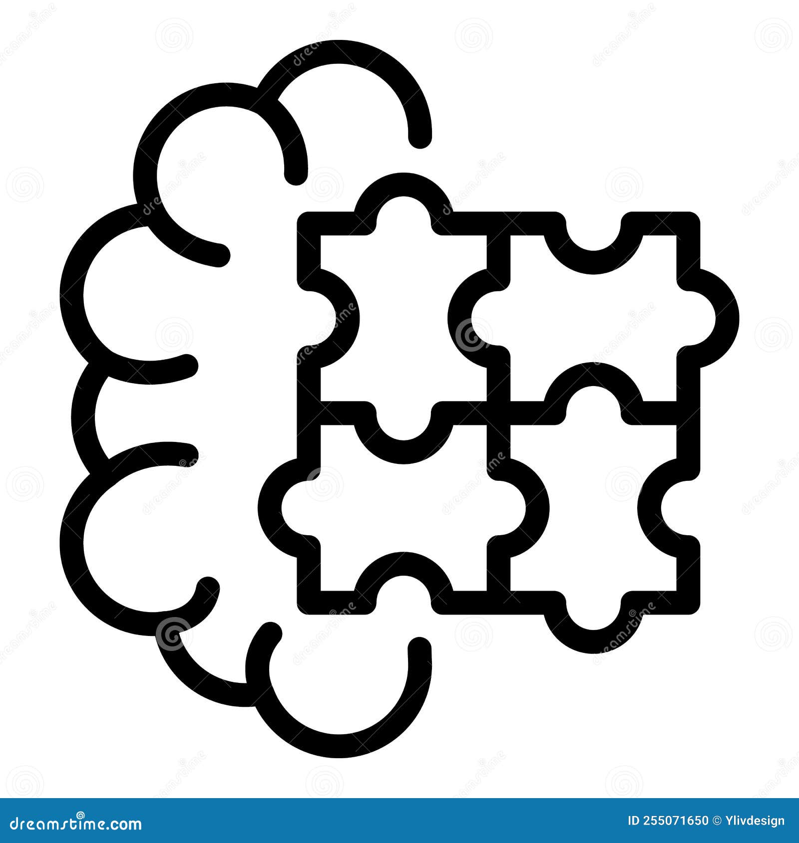 Brain Puzzle Icon Outline Vector. School Education Stock Vector ...