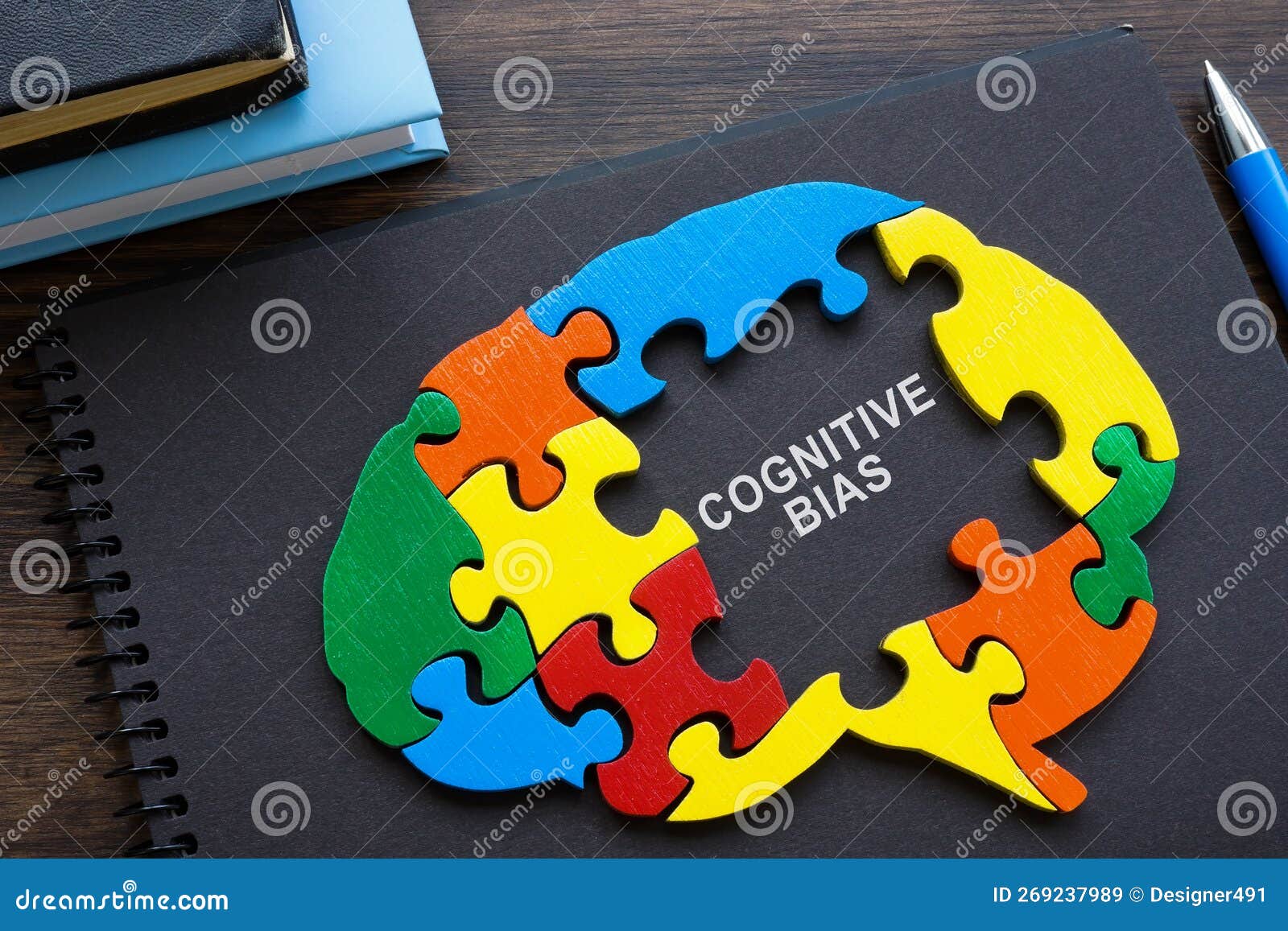Brain from Puzzle and Inscription Cognitive Bias. Stock Image - Image ...
