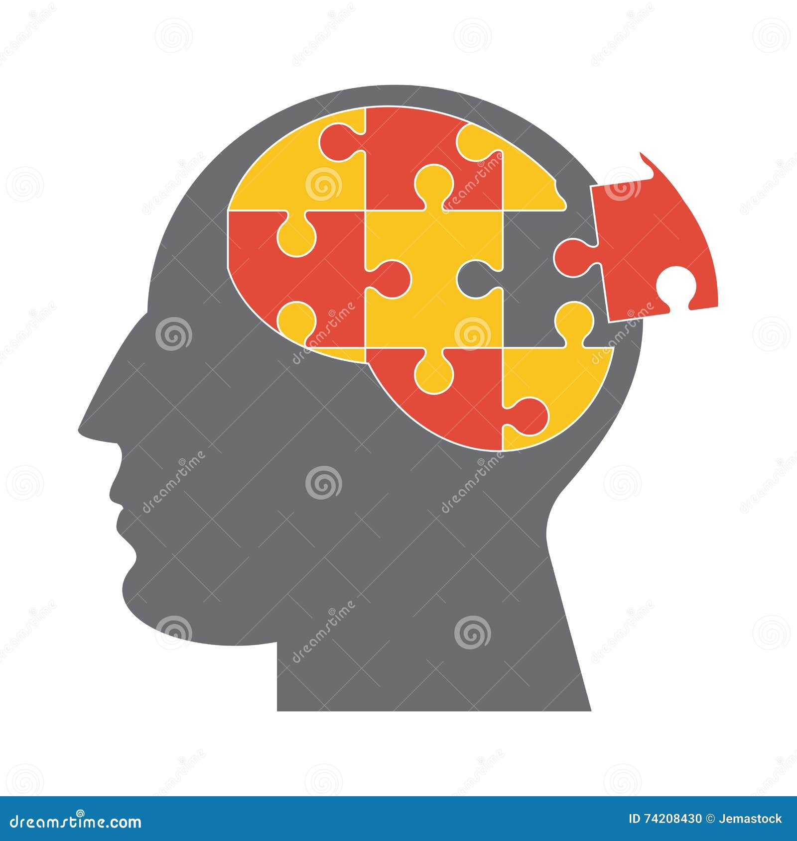 Brain in Puzzle Pieces Icon Stock Illustration - Illustration of ...