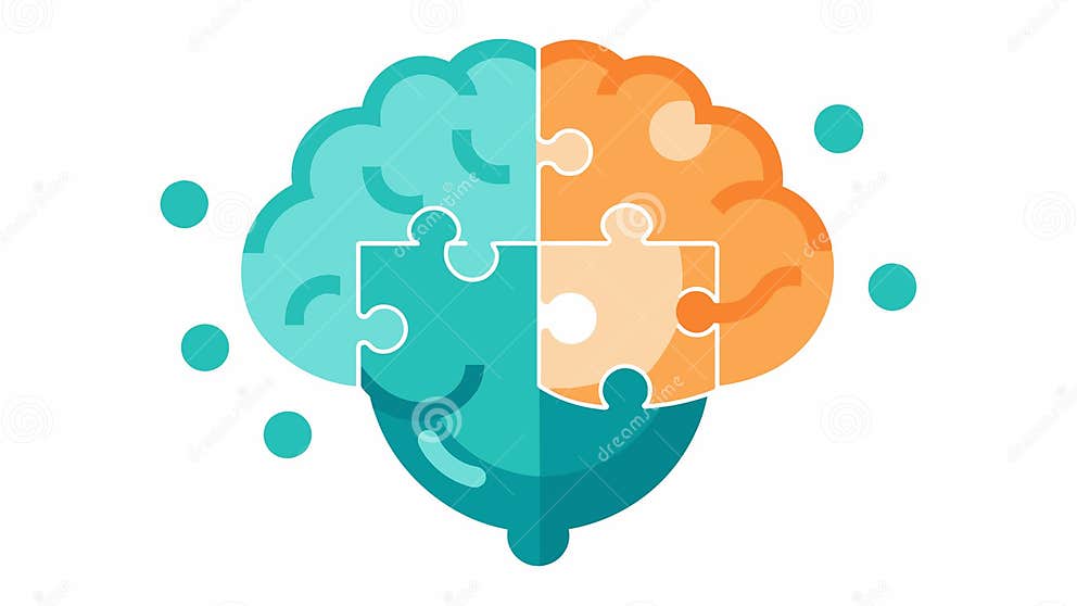A Brain with Puzzle Pieces Tered Around it Symbolizing the Process of ...