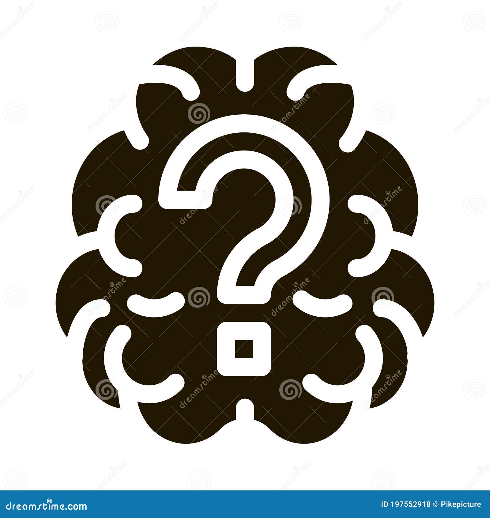 Brain and Question Mark Icon Illustration Stock Vector - Illustration ...