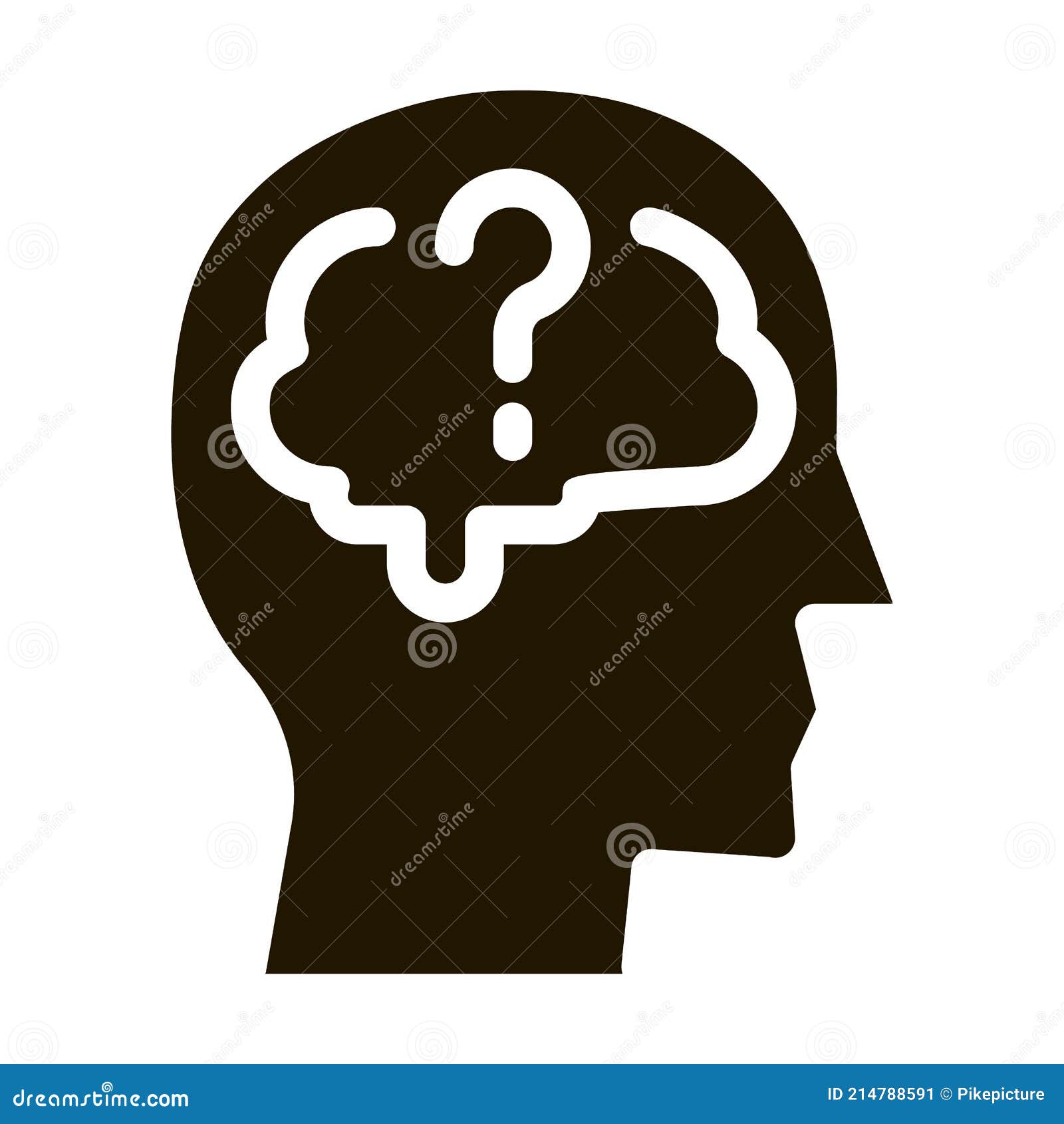 Brain Question Mark Icon Vector Glyph Illustration Stock Vector ...