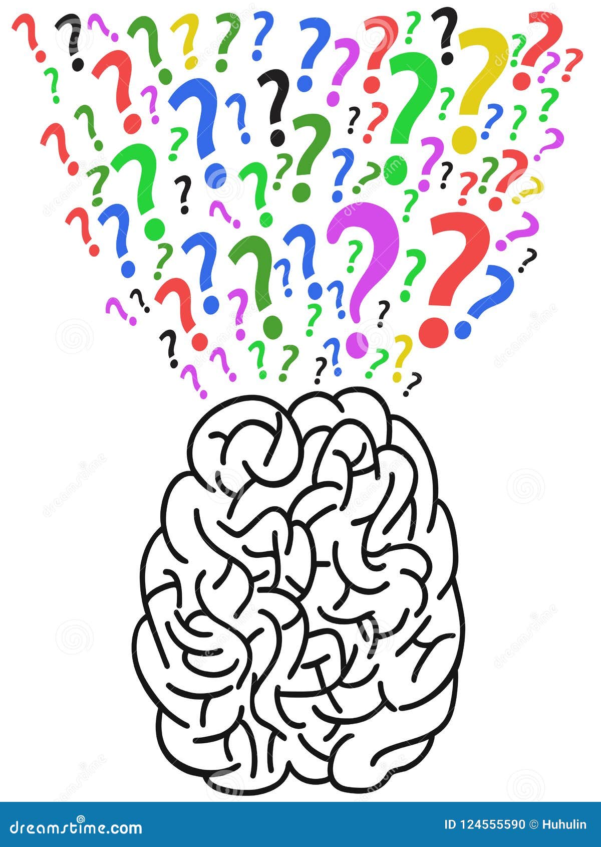 The Brain with Question Mark Stock Vector - Illustration of icon, mark ...