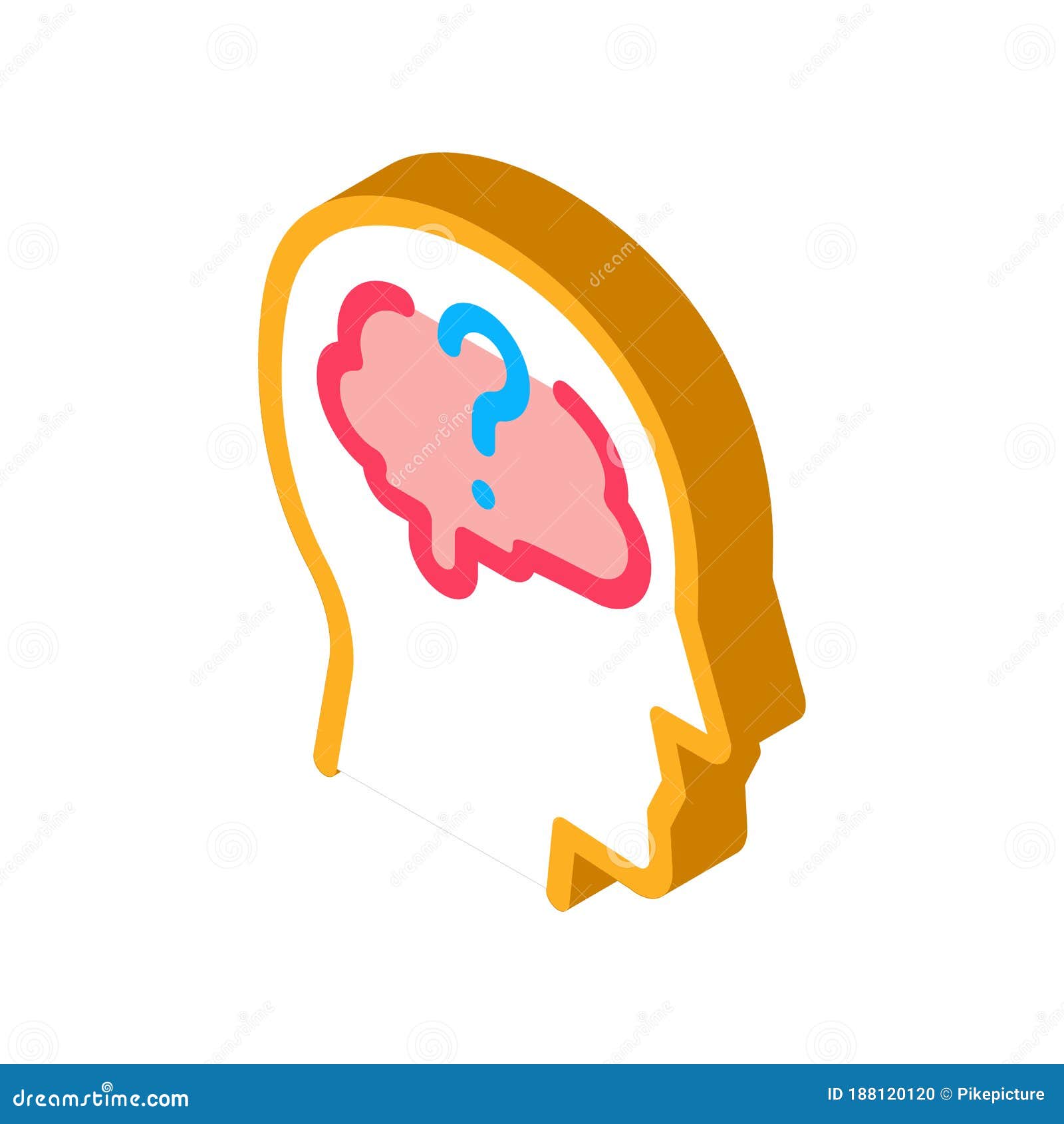 Brain Question Mark Isometric Icon Vector Illustration Stock Vector ...