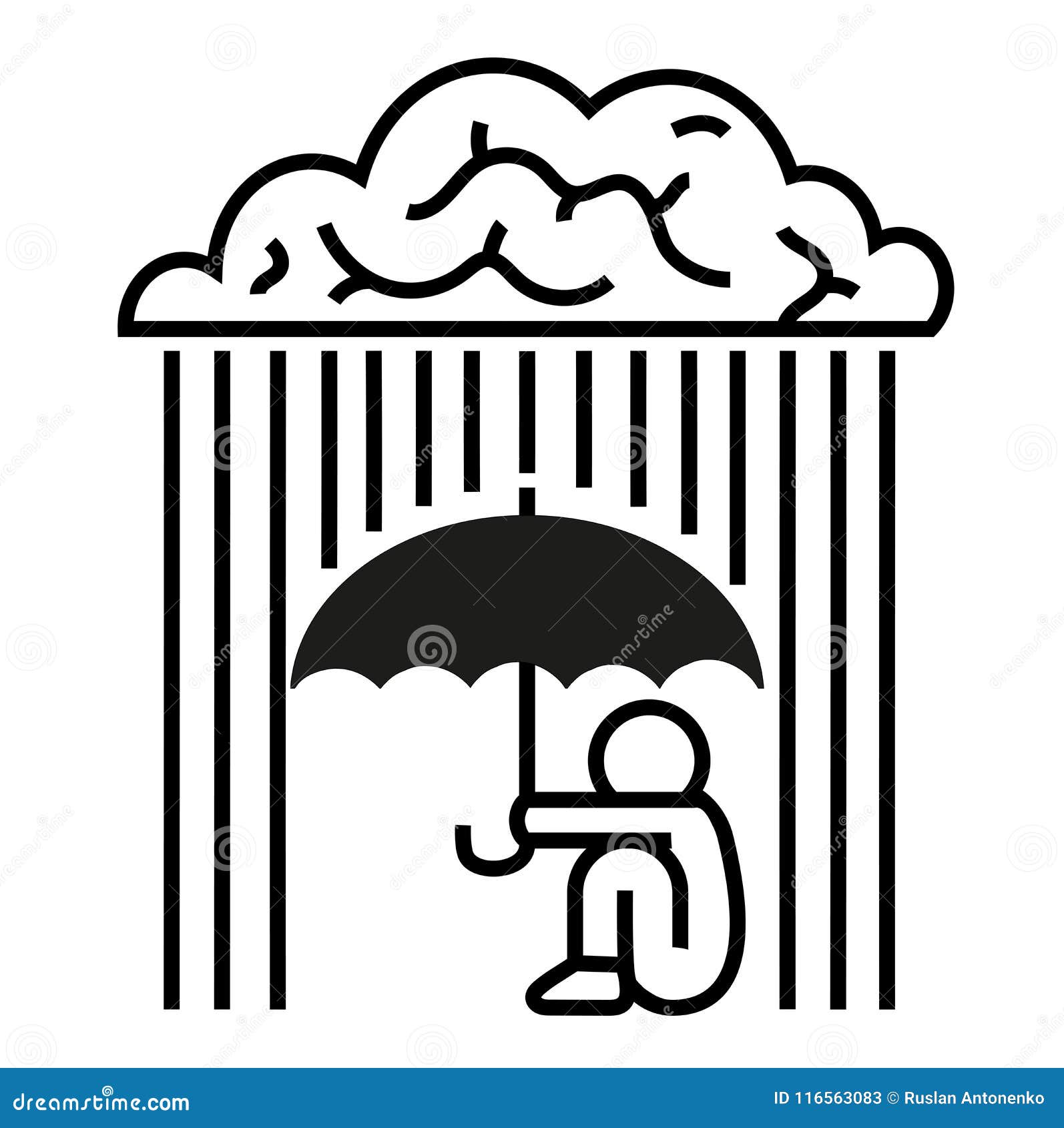 Brain-rain stock vector. Illustration of hide, nonplus - 116563083