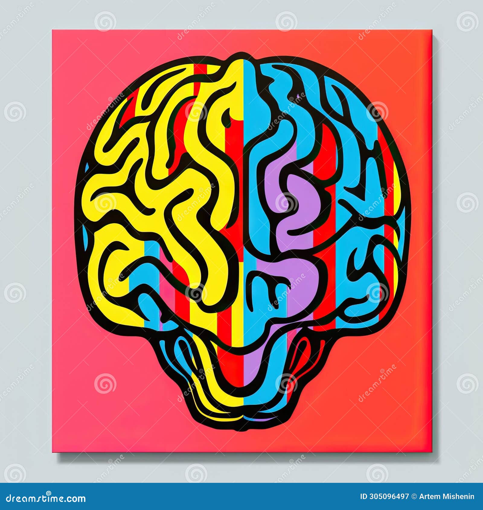 Brain Reaction, Pop Art, Simple, Minimalistic. Stock Illustration ...