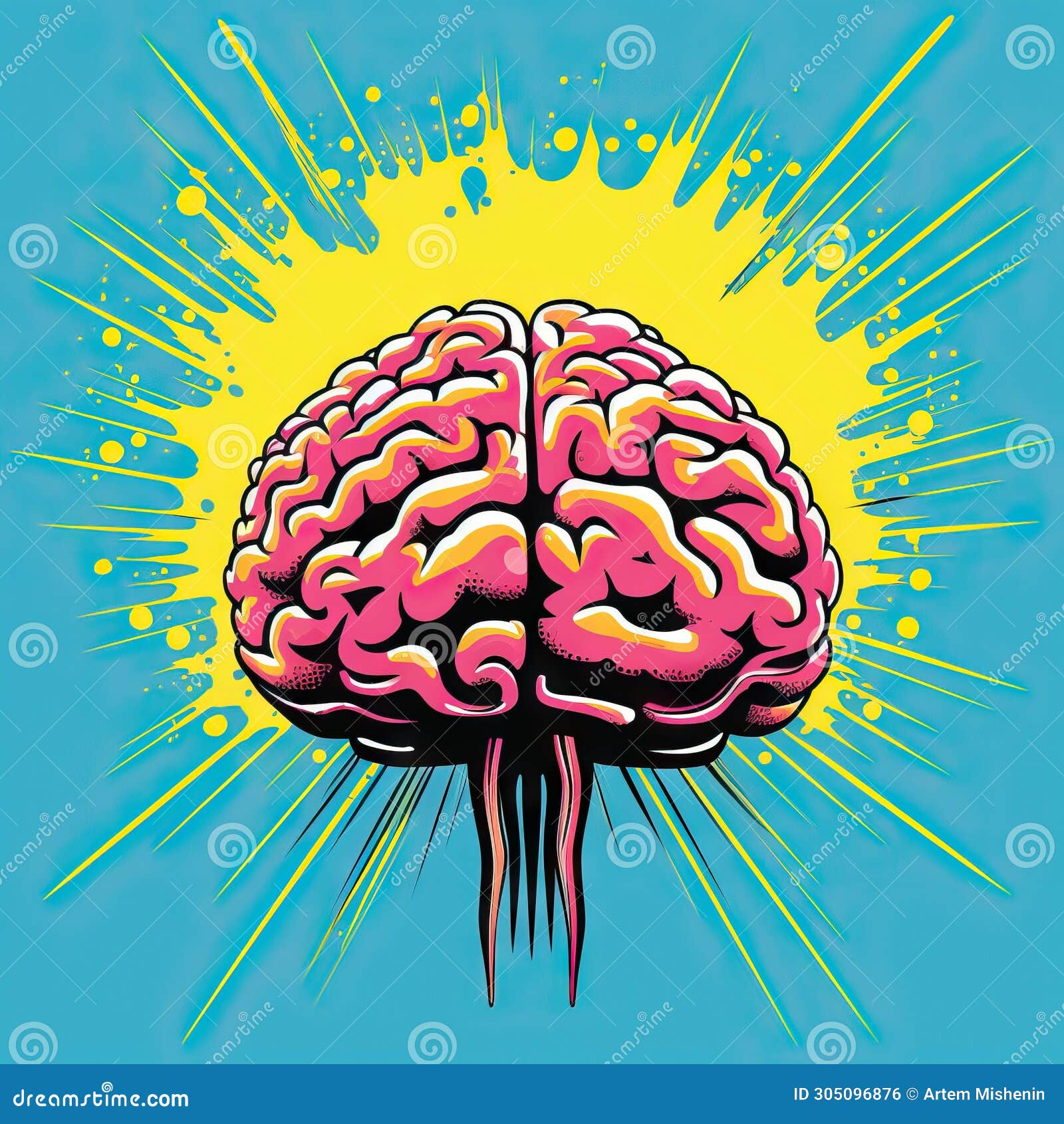 Brain Reaction, Pop Art, Simple, Minimalistic. Stock Photo - Image of ...