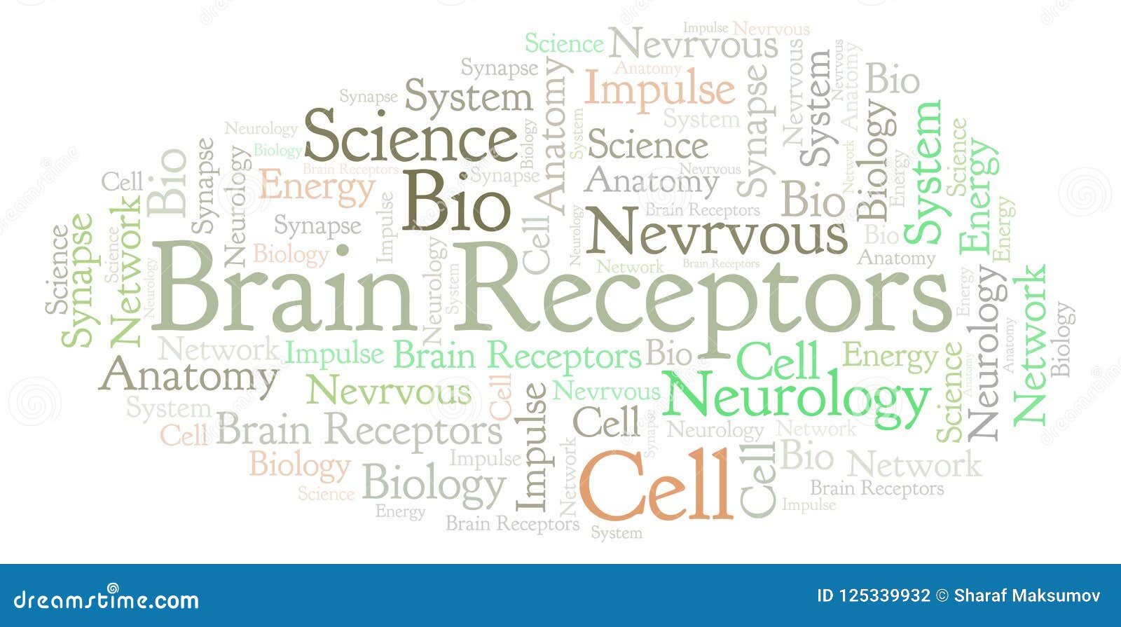 Brain Receptors Word Cloud. Stock Image | CartoonDealer.com #127373719