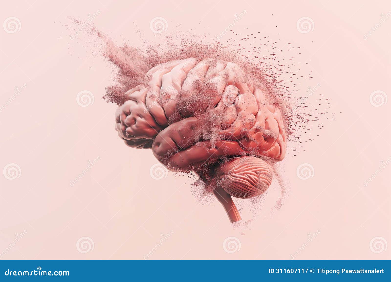 A Brain with Red Splatters All Over it Stock Illustration ...