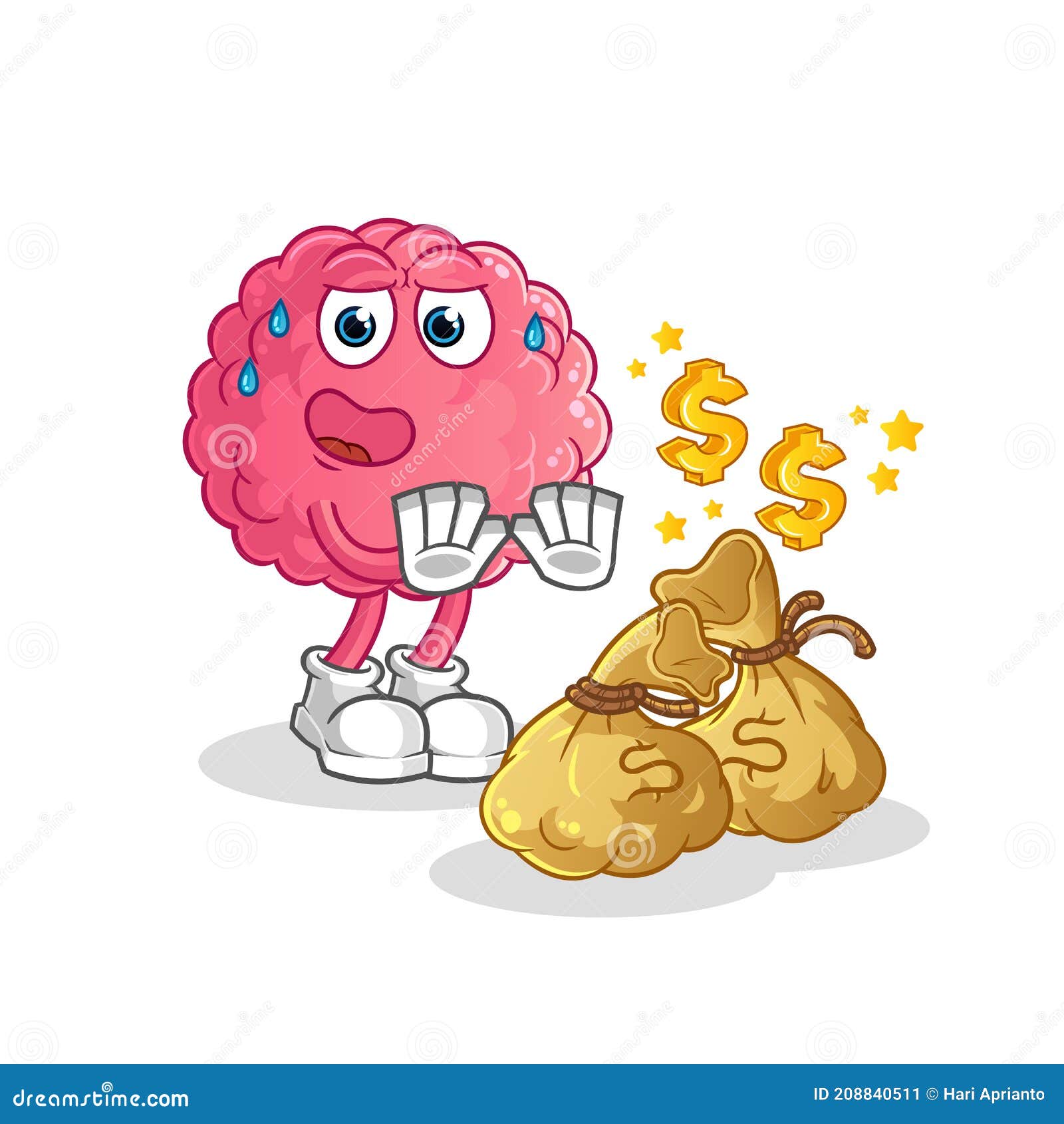Brain Refuse Money Illustration. Character Vector Stock Vector ...