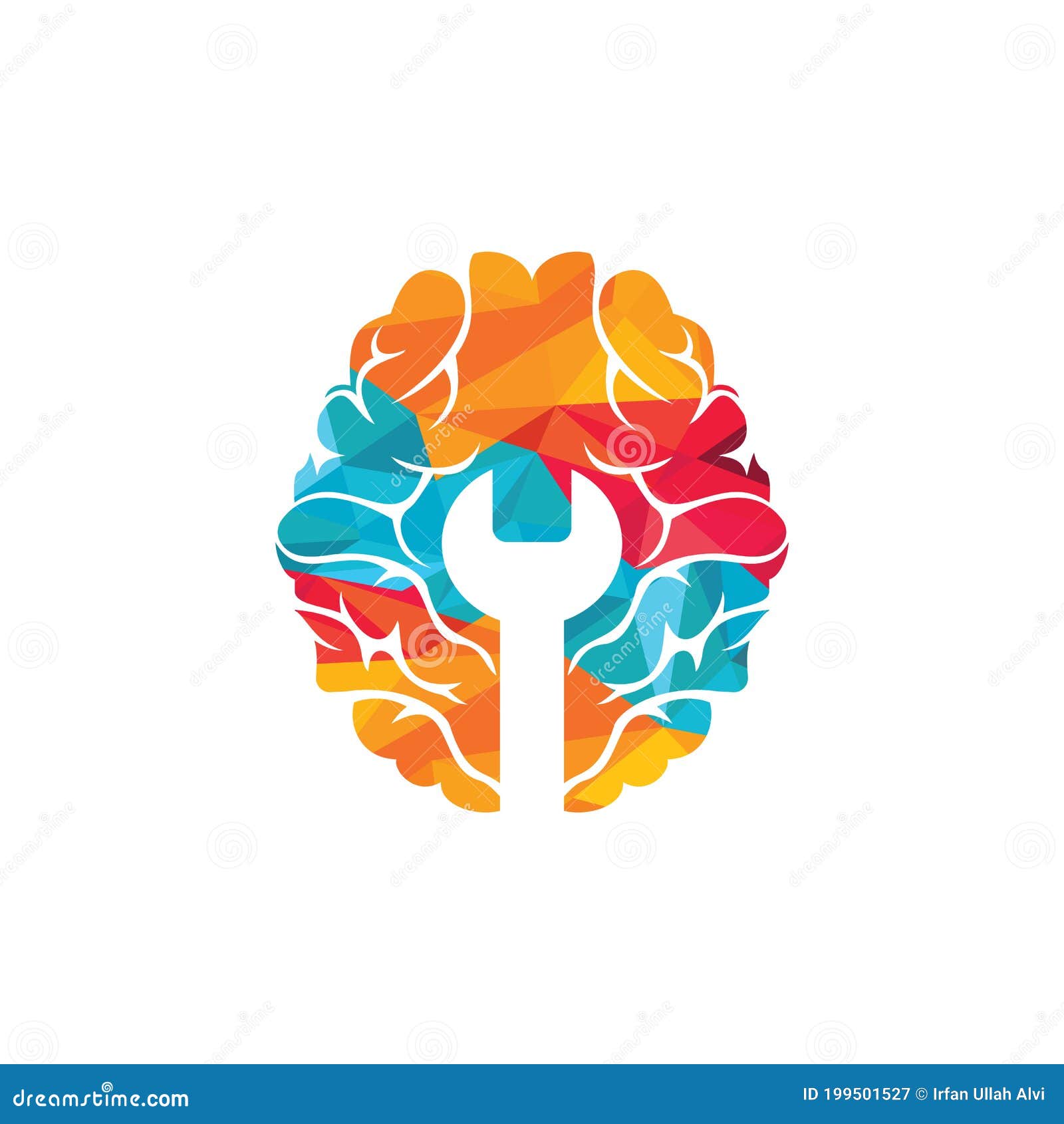 Brain Repair Vector Logo Design Template. Stock Vector - Illustration ...