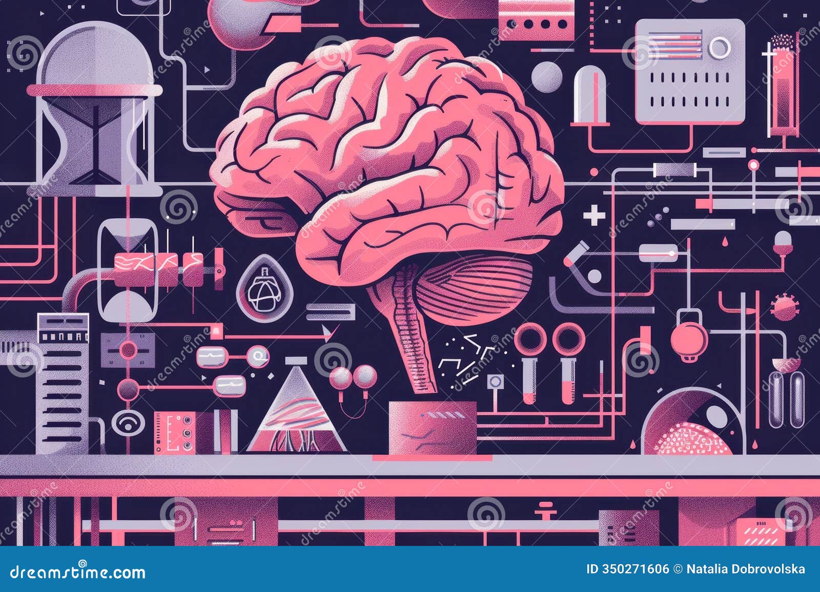 Brain Research Concept with Digital Neural Pathways and Abstract Design ...