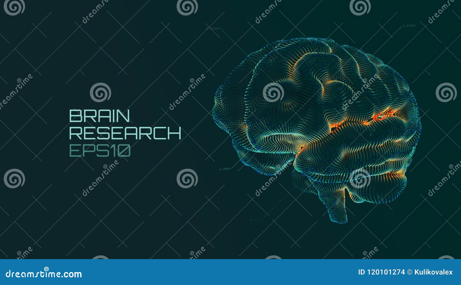 Brain Research Futuristic Medical Ui. IQ Testing, Artificial ...
