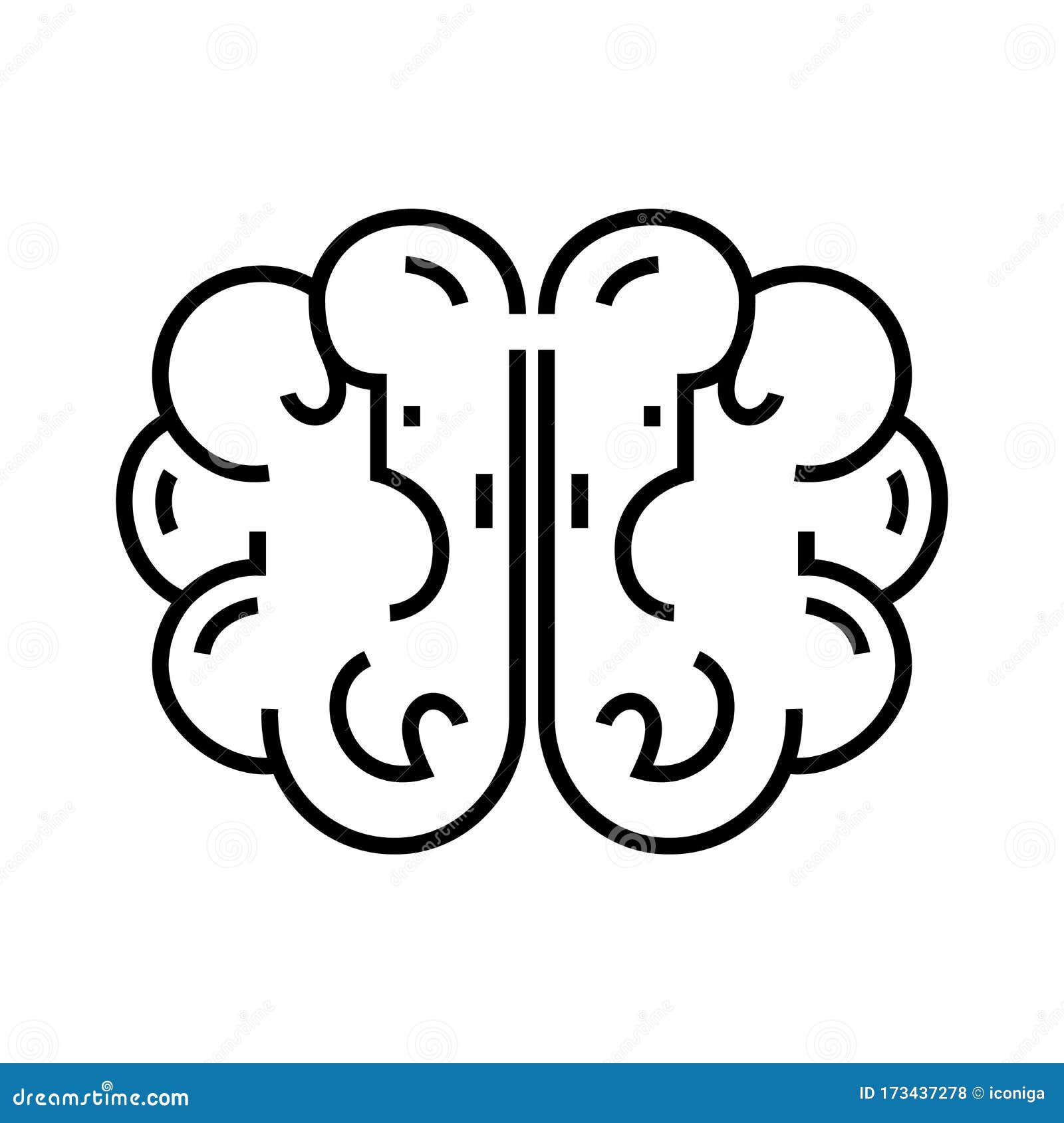 Brain Research Line Icon, Concept Sign, Outline Vector Illustration ...