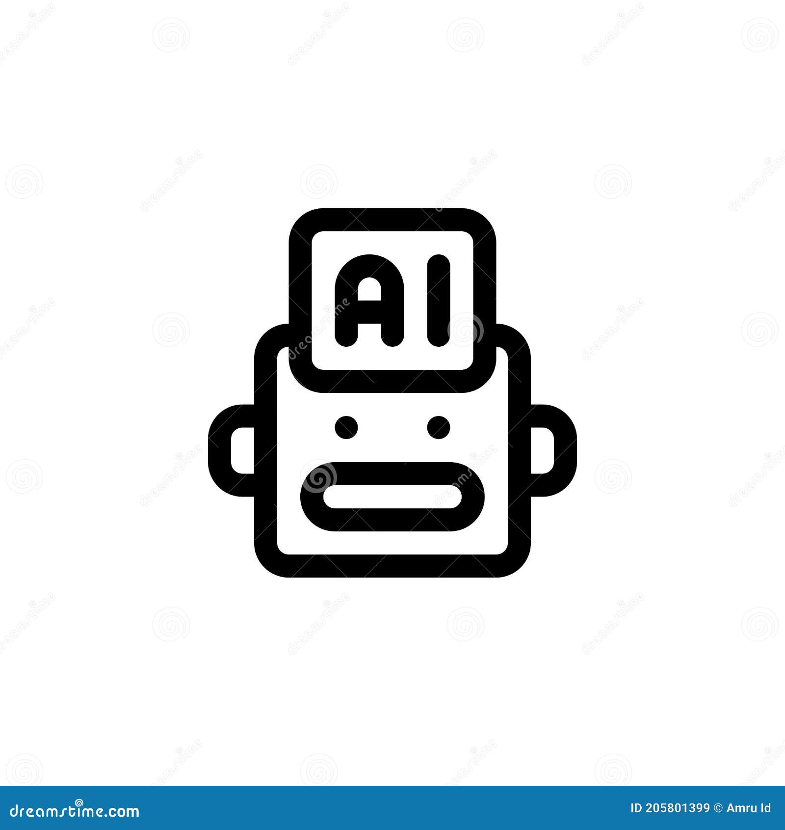 Brain Robot with Artificial Intelligence Outline Icon, Logo, Vector ...