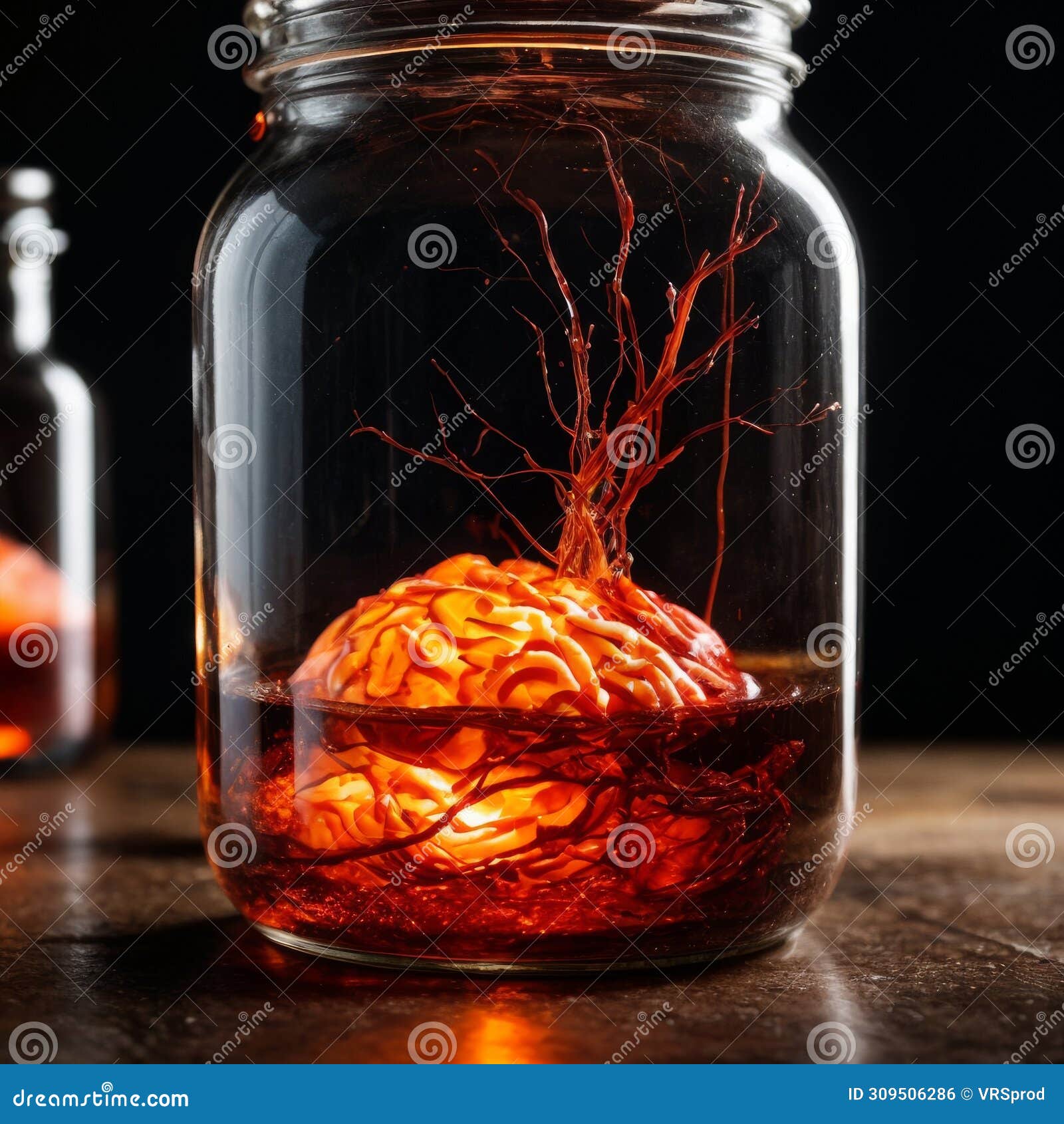 Brain Submerged Like Marshmallow In Coffee Cup Royalty-Free Stock ...