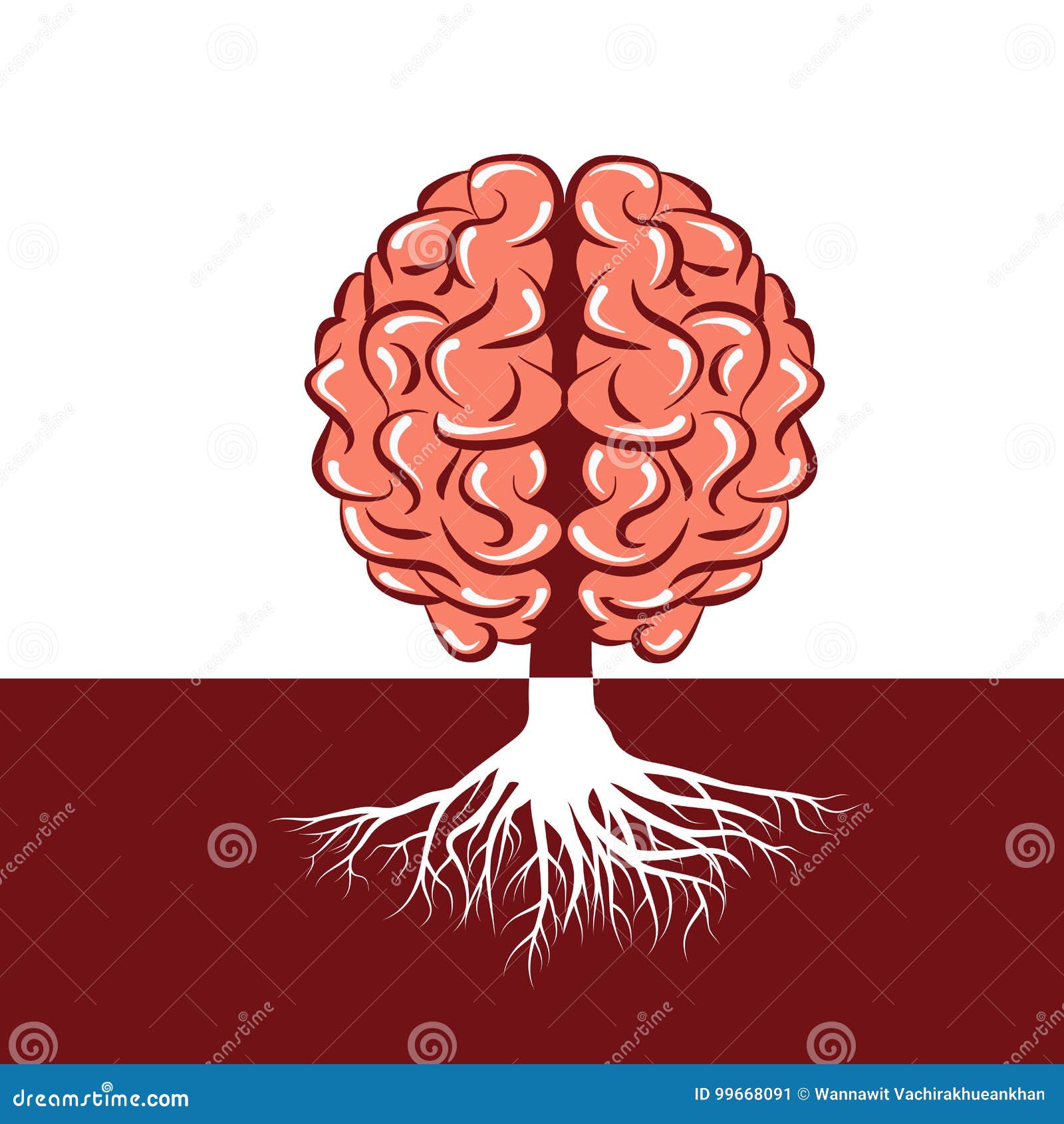 Brain root stock vector. Illustration of creative, intellect - 99668091
