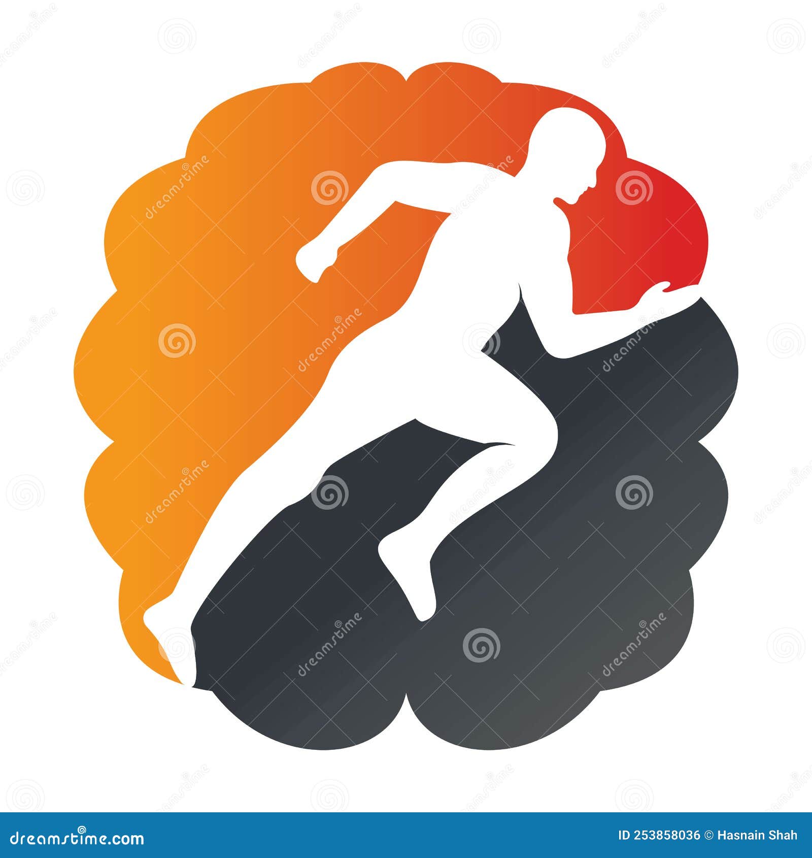 Runner Logo. Fast Abstract Running Man. Vector Illustration Stylized ...
