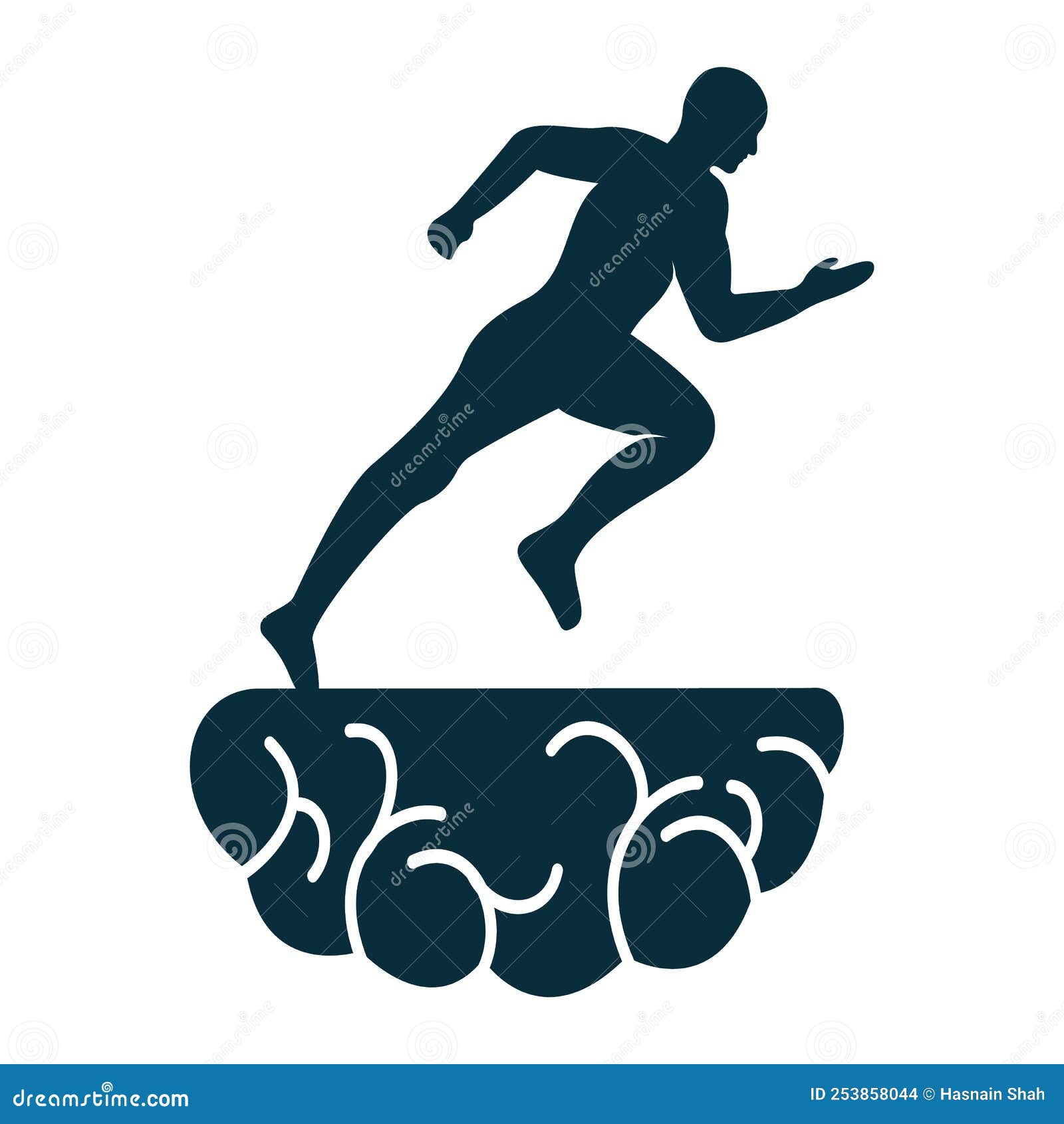 Brain Runner Logo Vector Design. Stock Vector - Illustration of action ...
