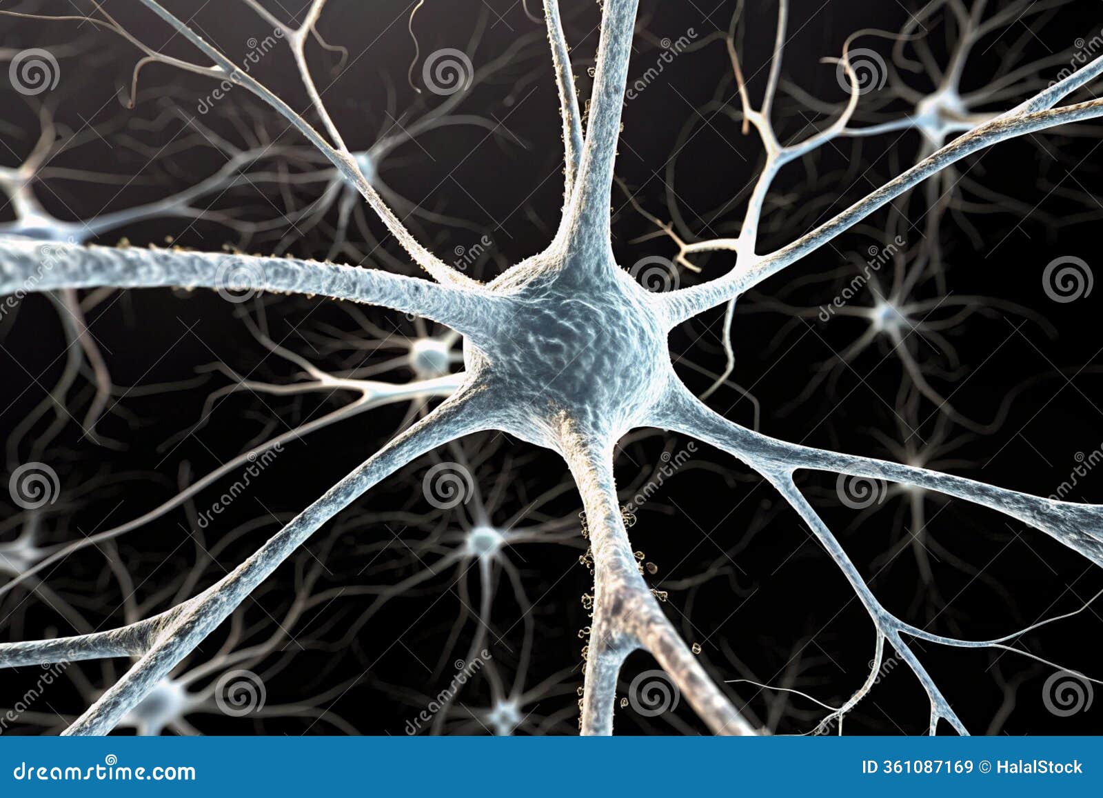 The Brain S Building Blocks: a 3D Rendering of Human Neurons Stock ...