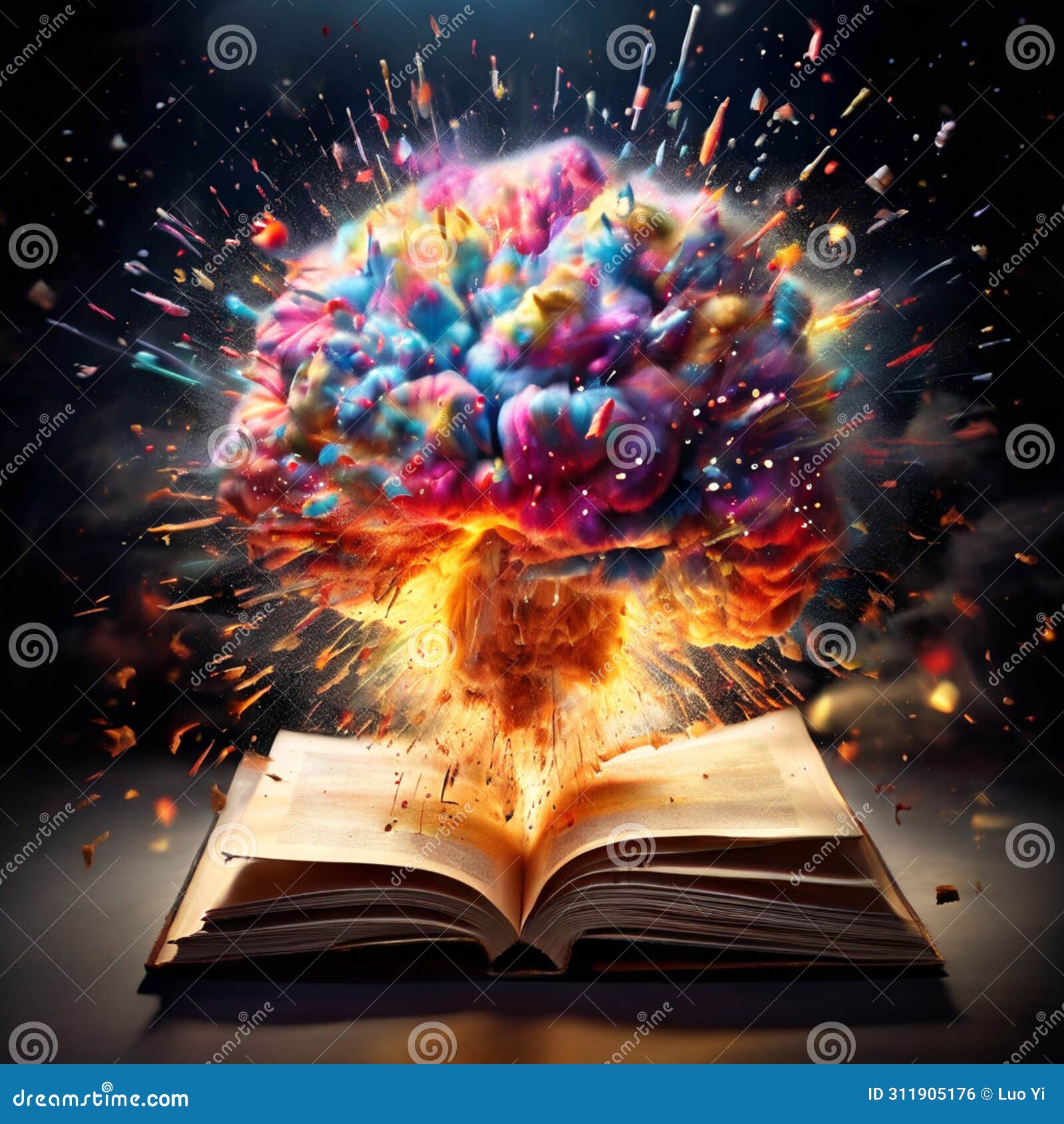 Brain S Creativity and Knowledge, with a Vibrant Brain Made Up of ...