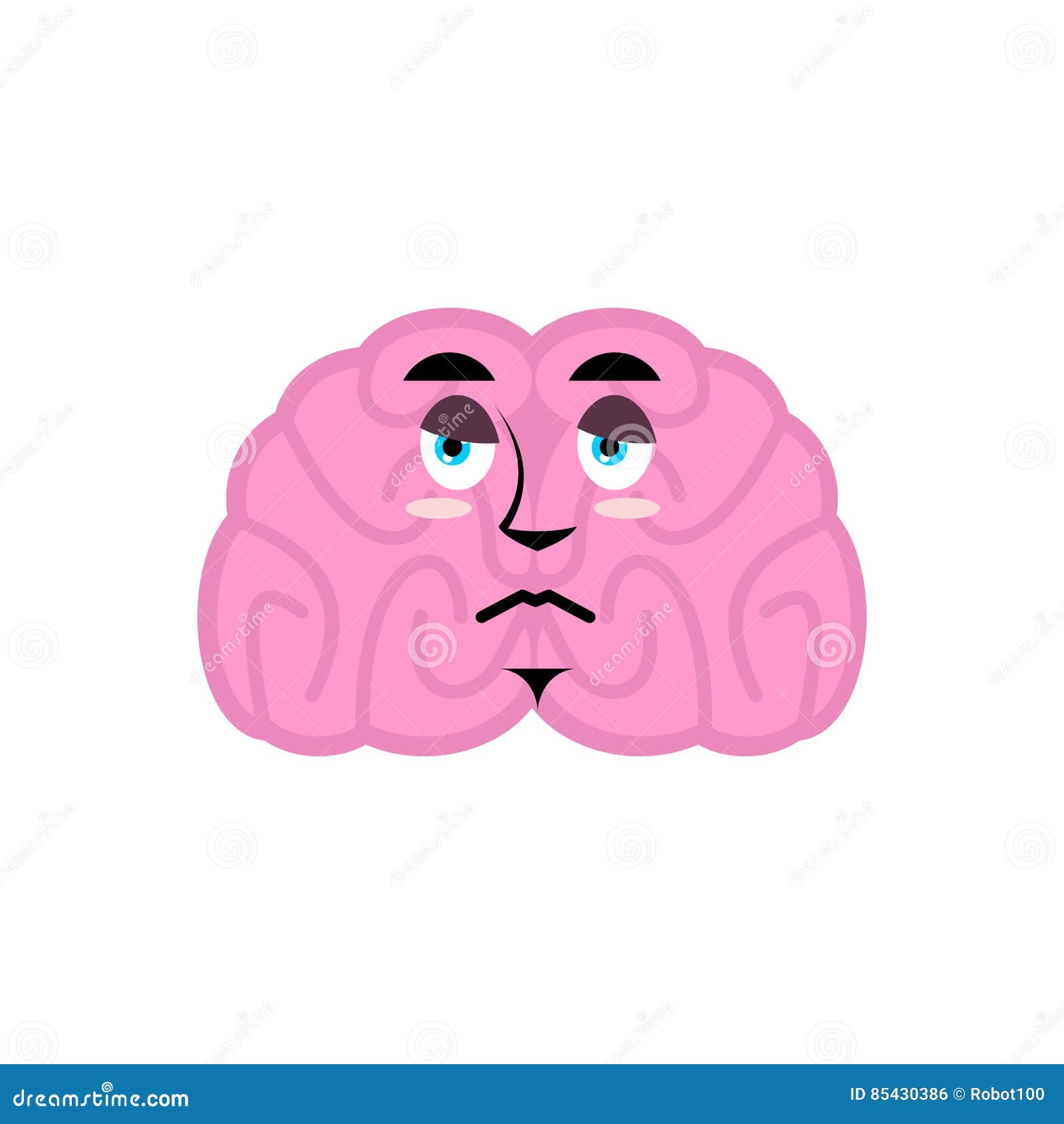 Brain Sad Emotion. Human Brains Emoji Sorrowful Stock Vector ...