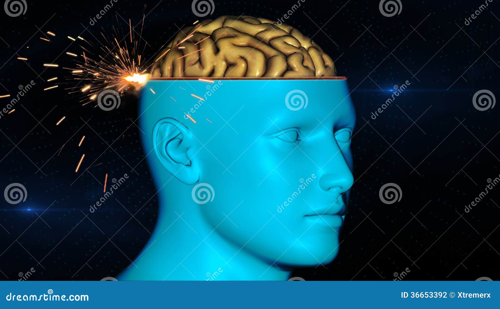 Brain scan stock illustration. Illustration of brainpan - 36653392