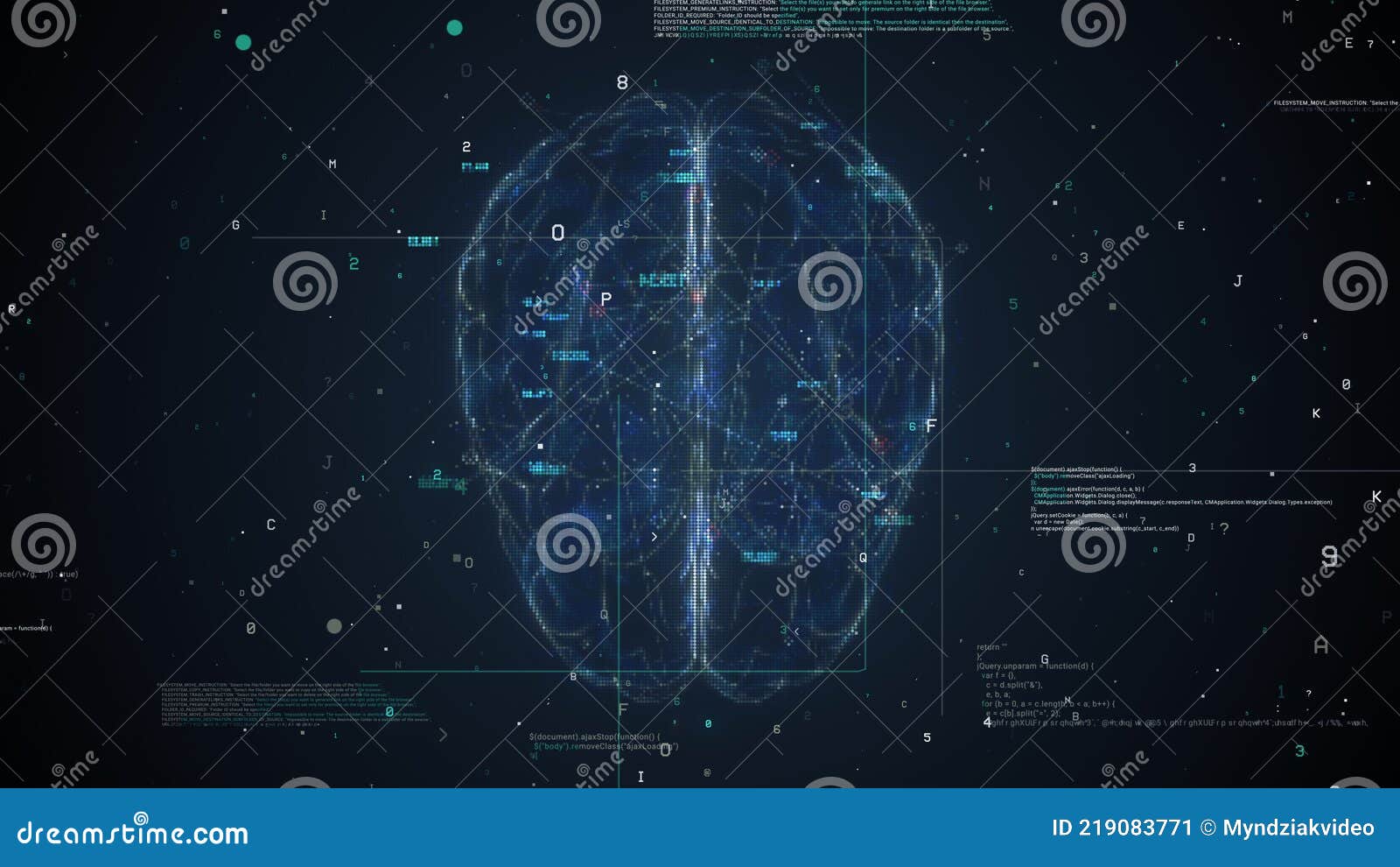 Brain Scan Technology. 3D Animation of Human Brain. Artificial ...
